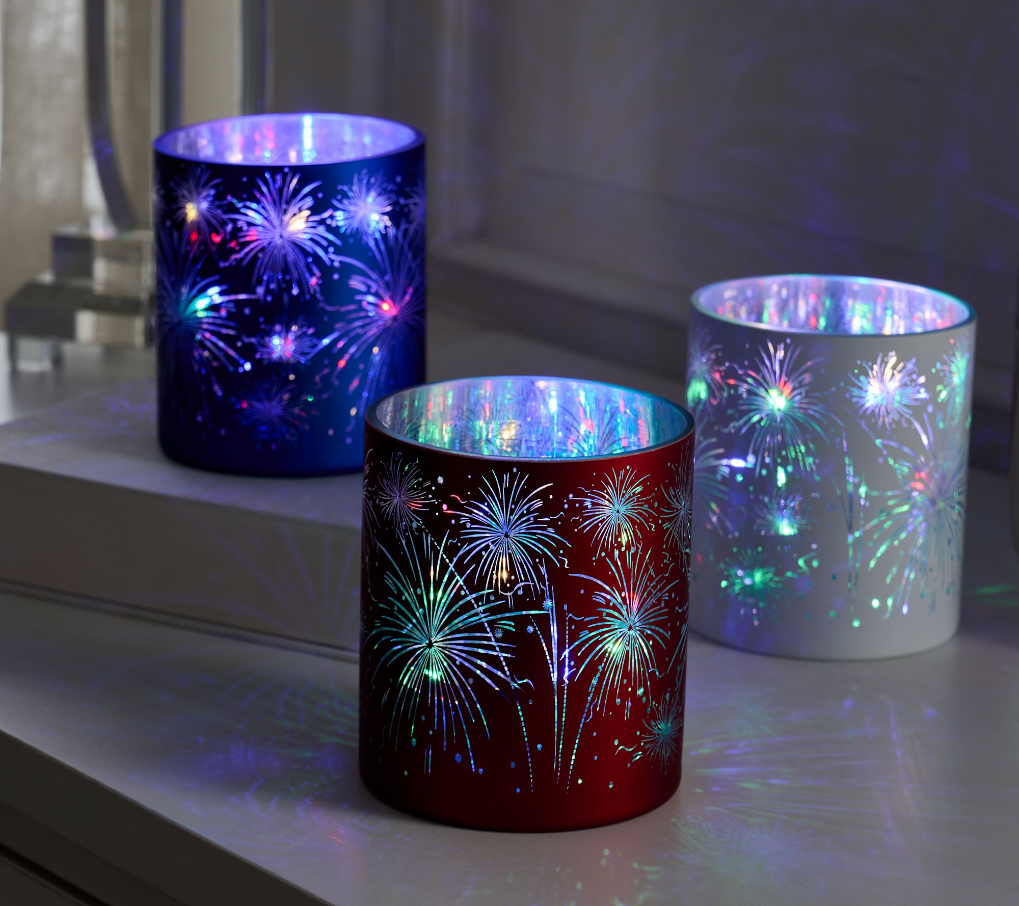 Set of 3 Celebration Fireworks Mini Hurricanes by Valerie - QVC.com