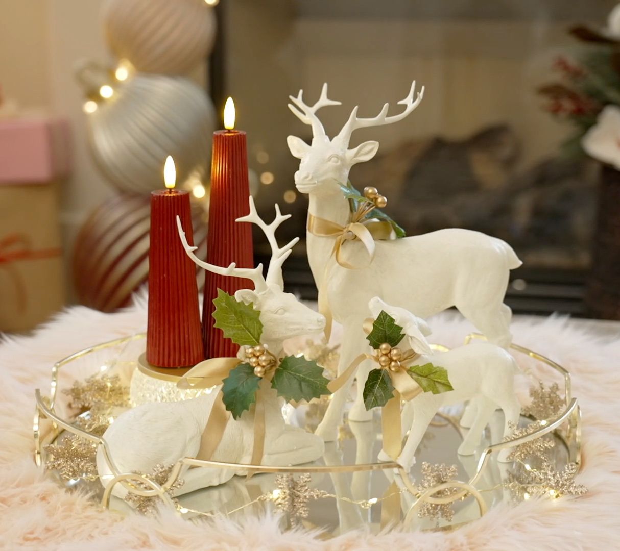 Set of 3 Festive Tabletop Reindeer by Kim Gravel - QVC.com