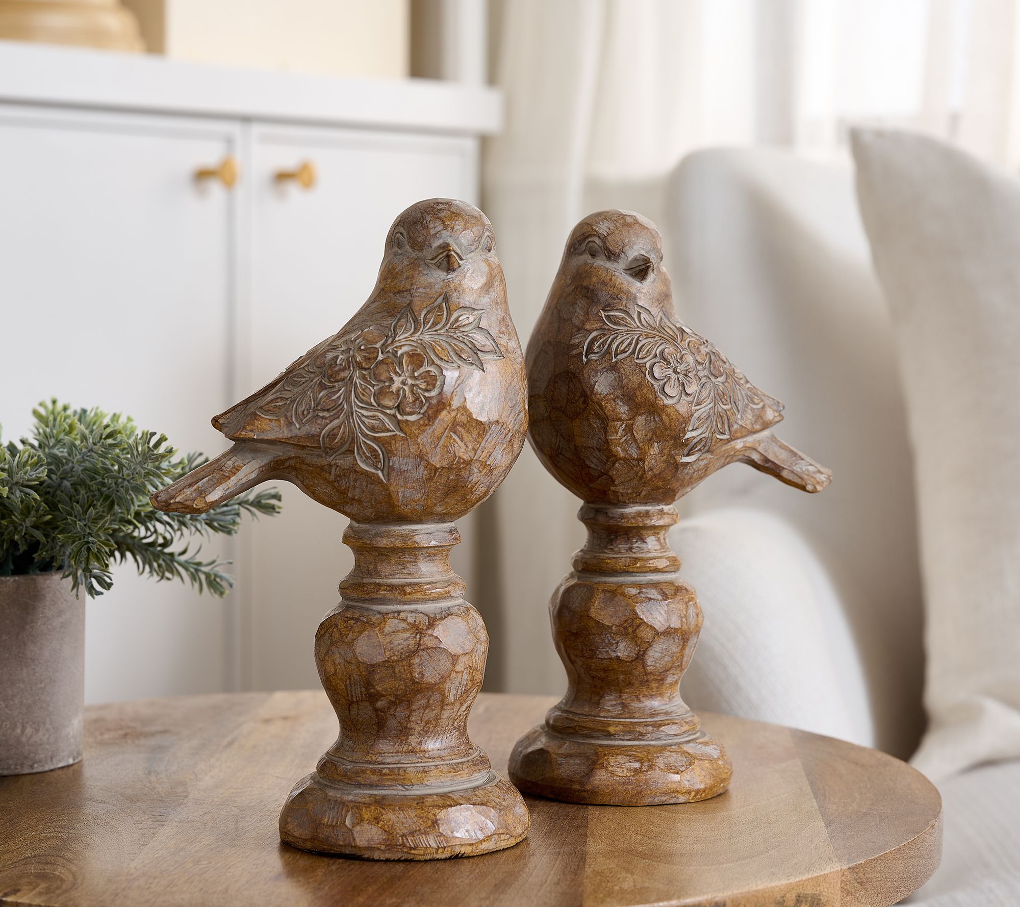 "As Is" Set of 2 Birds on Pedestals by Valerie - QVC.com