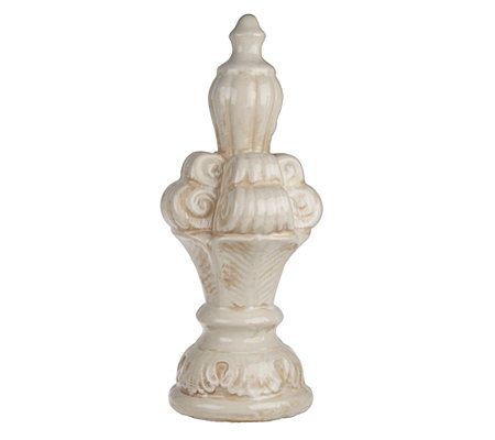 Set of Four Decorative Ceramic Finials w/ AntiqueWhite Finish - QVC.com
