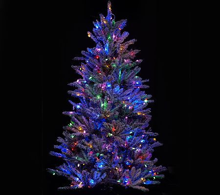 Santa's Best 6.5' Snow Flurry Tree with 7 Function LED Lights - QVC.com