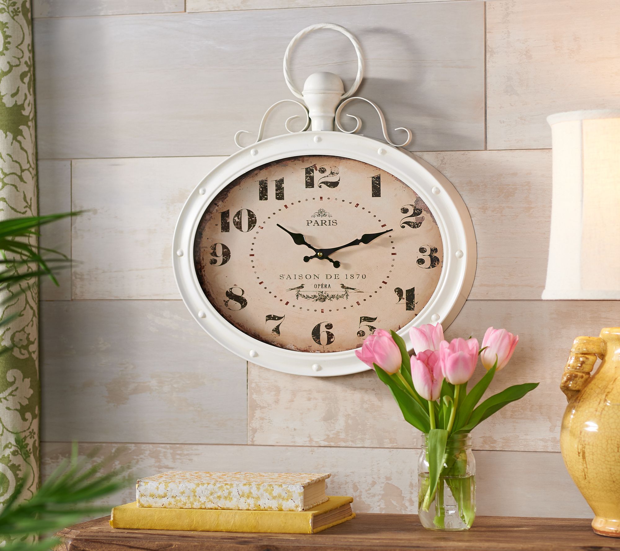 "As Is" 20.5" Oval Metal Clock by Valerie - QVC.com