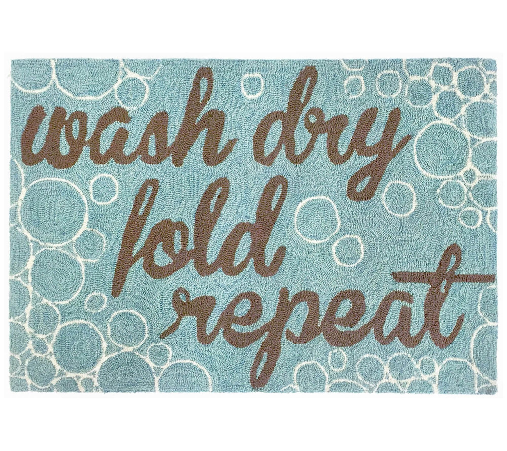 Liora Manne Frontporch Wash...and Repeat Rug Aqua 24" x 36" - QVC.com