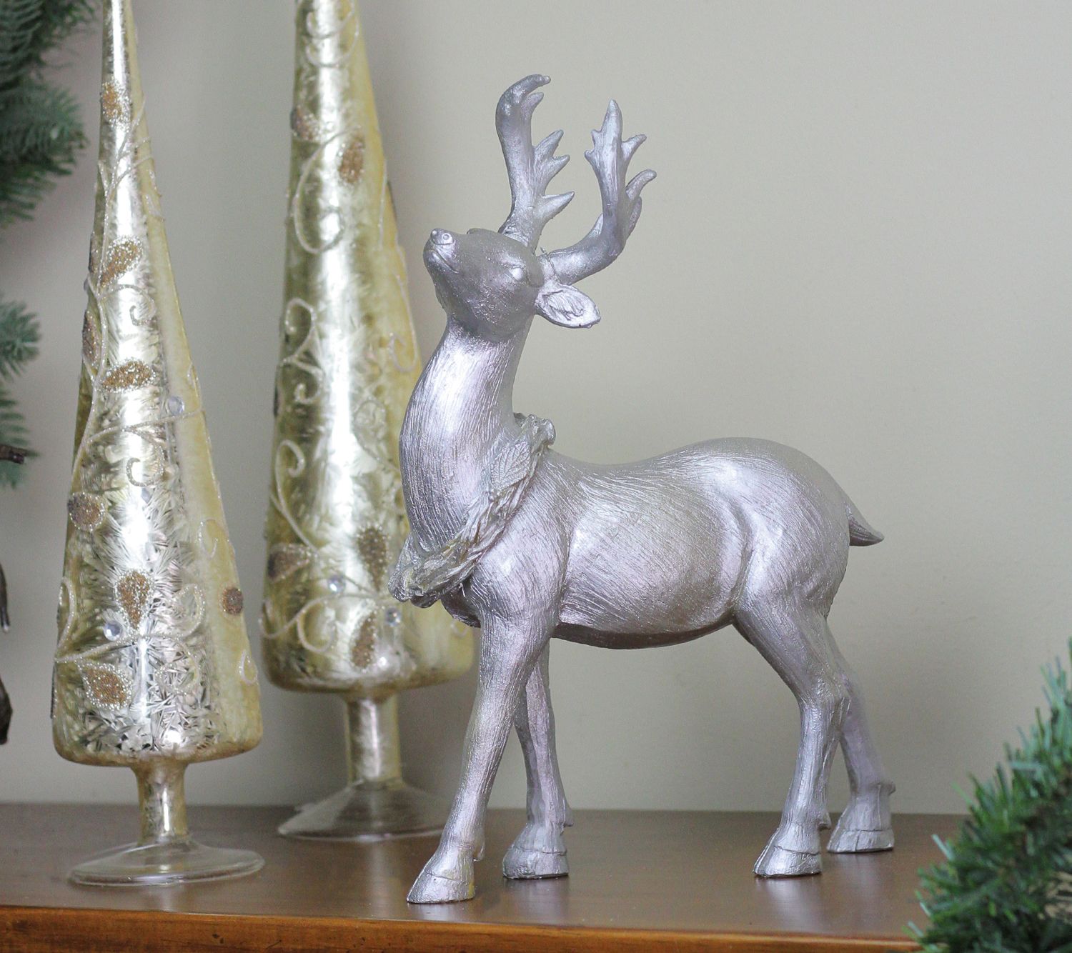 Northlight 10.5" Elegant Silver Table Top Reindeer Figure - QVC.com