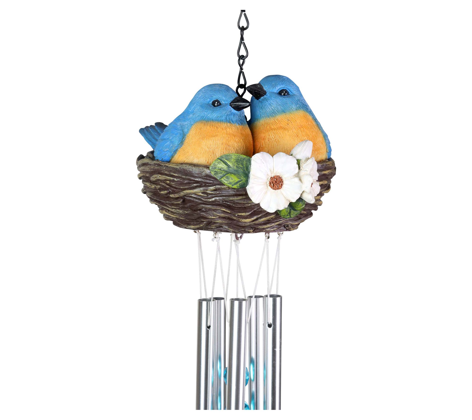 Exhart Nesting Blue Birds Wind Chime - QVC.com