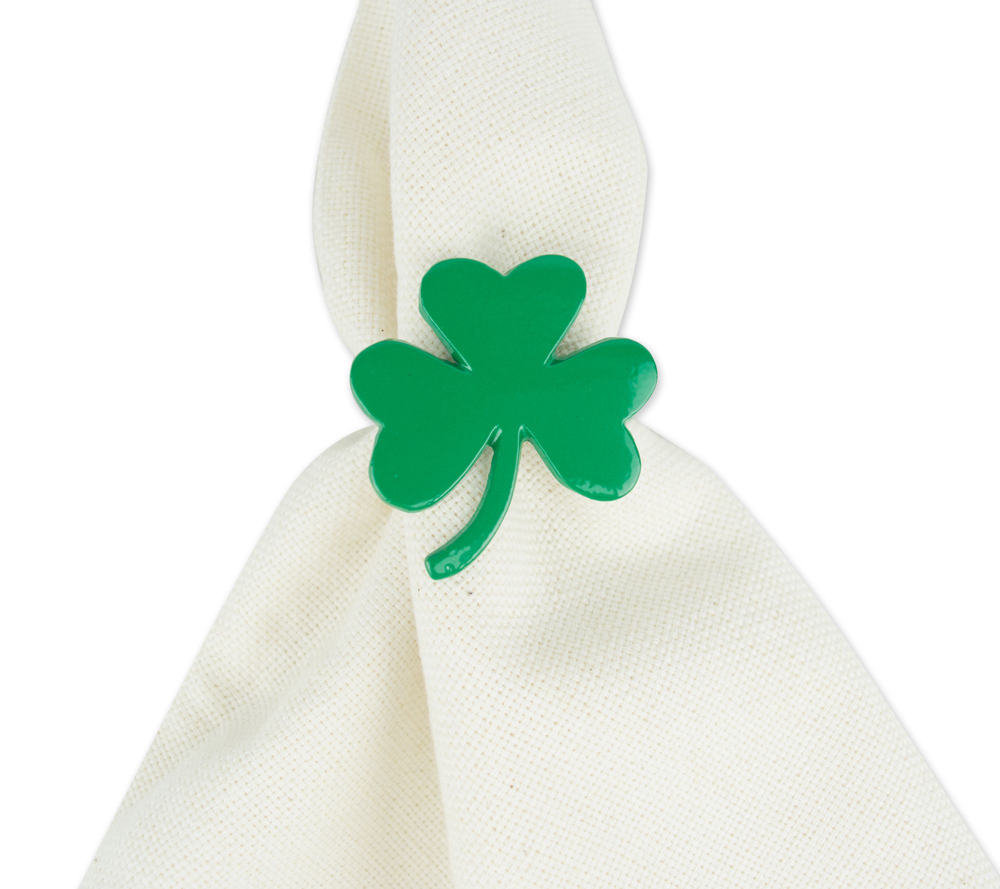 Design Imports Set of 6 Green Shamrock Napkin Rings - QVC.com