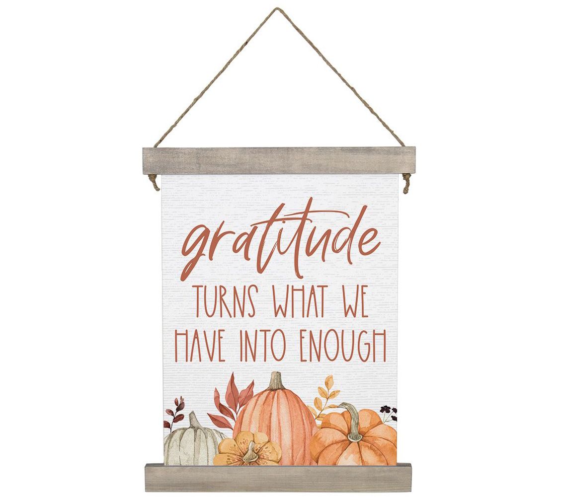 Sincere Surroundings 28" Gratitude Turns Hanging Canvas - QVC.com