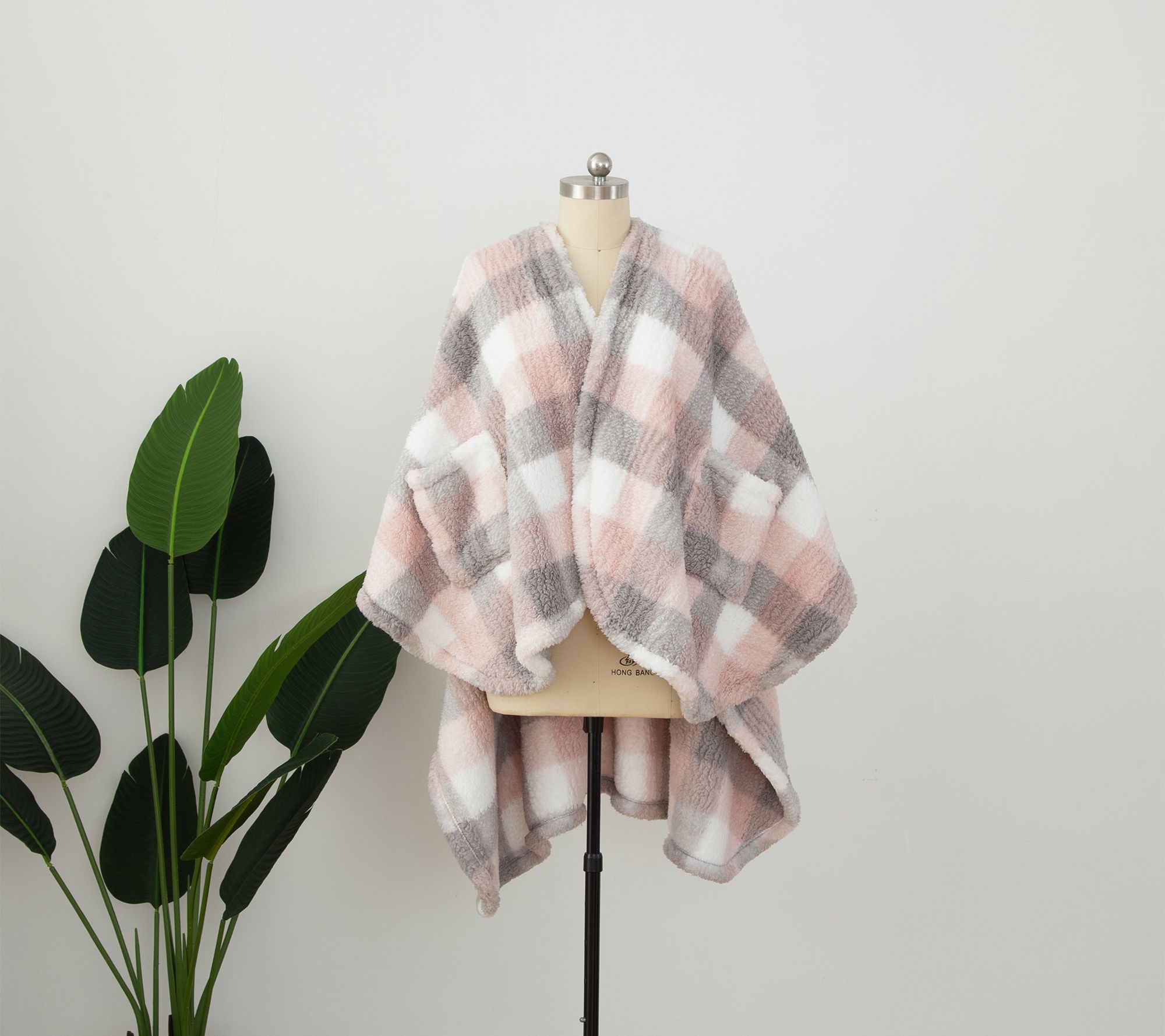 Berkshire Double Sided Sherpa Cape Wrap - QVC.com