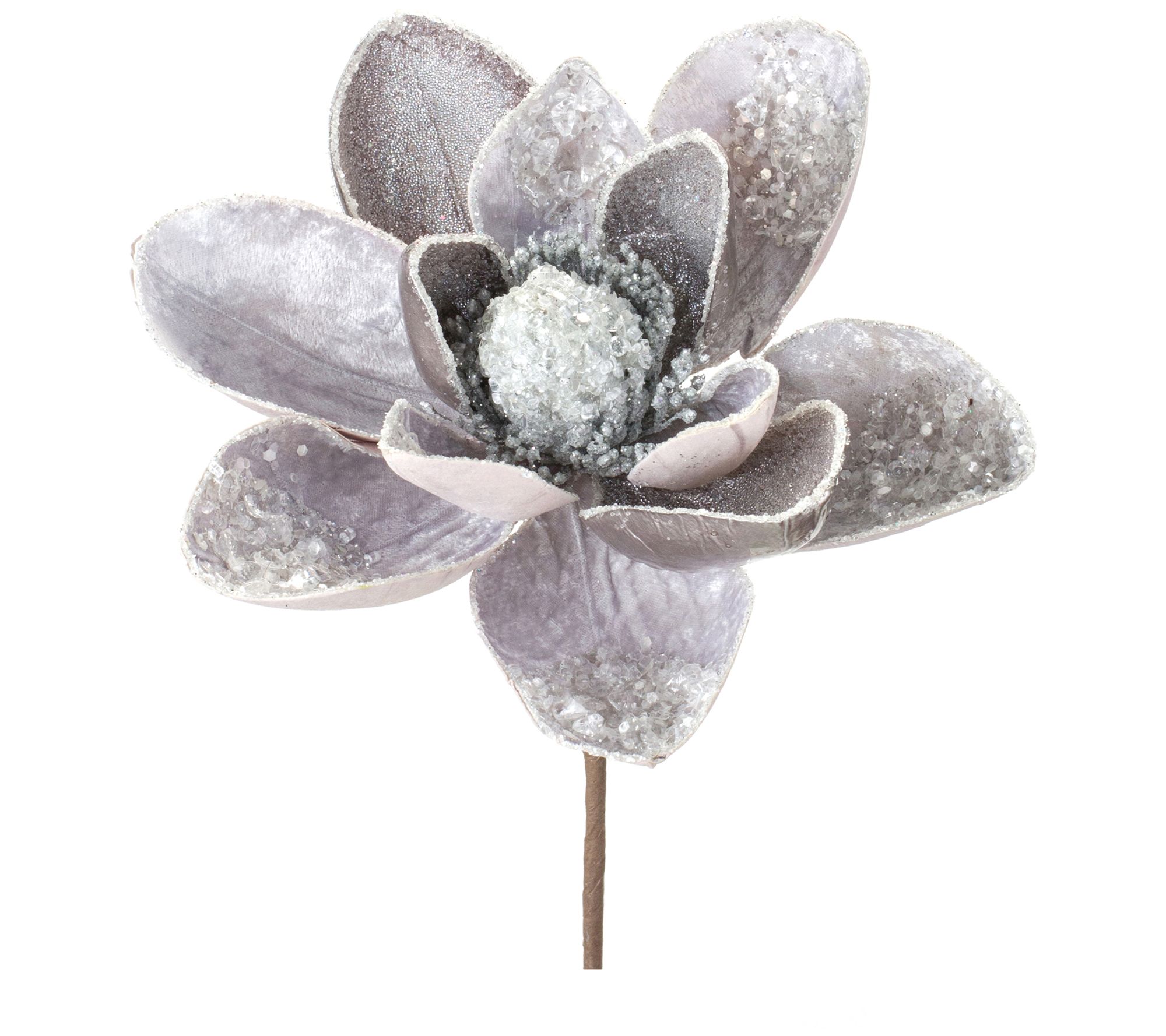 Melrose Glittered Magnolia Flower Stem (Set of) - QVC.com