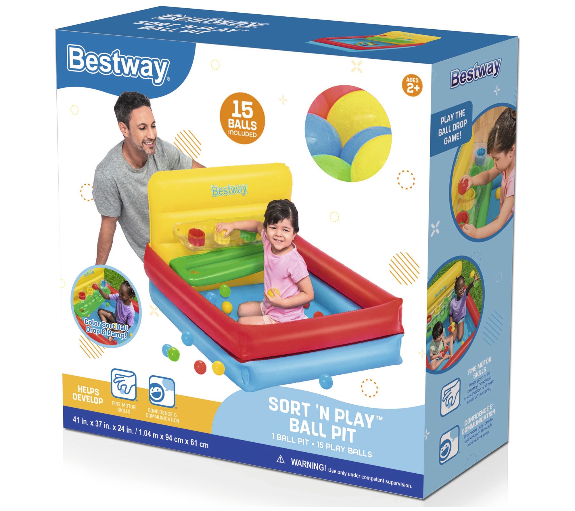 Bestway Sort 'n Play Inflatable Ball Pit - QVC.com