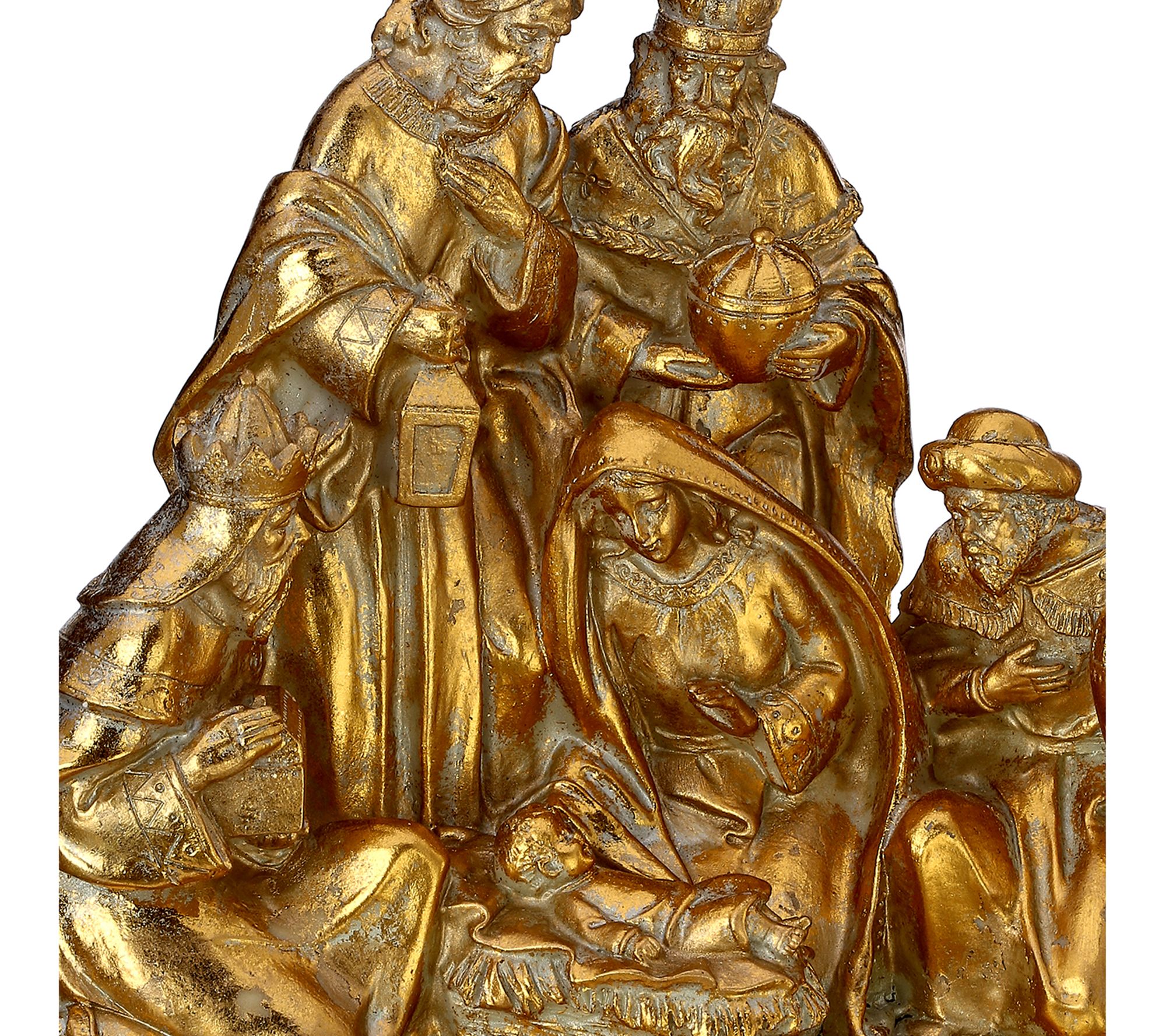 8.5" Golden Nativity Scene by Valerie - QVC.com