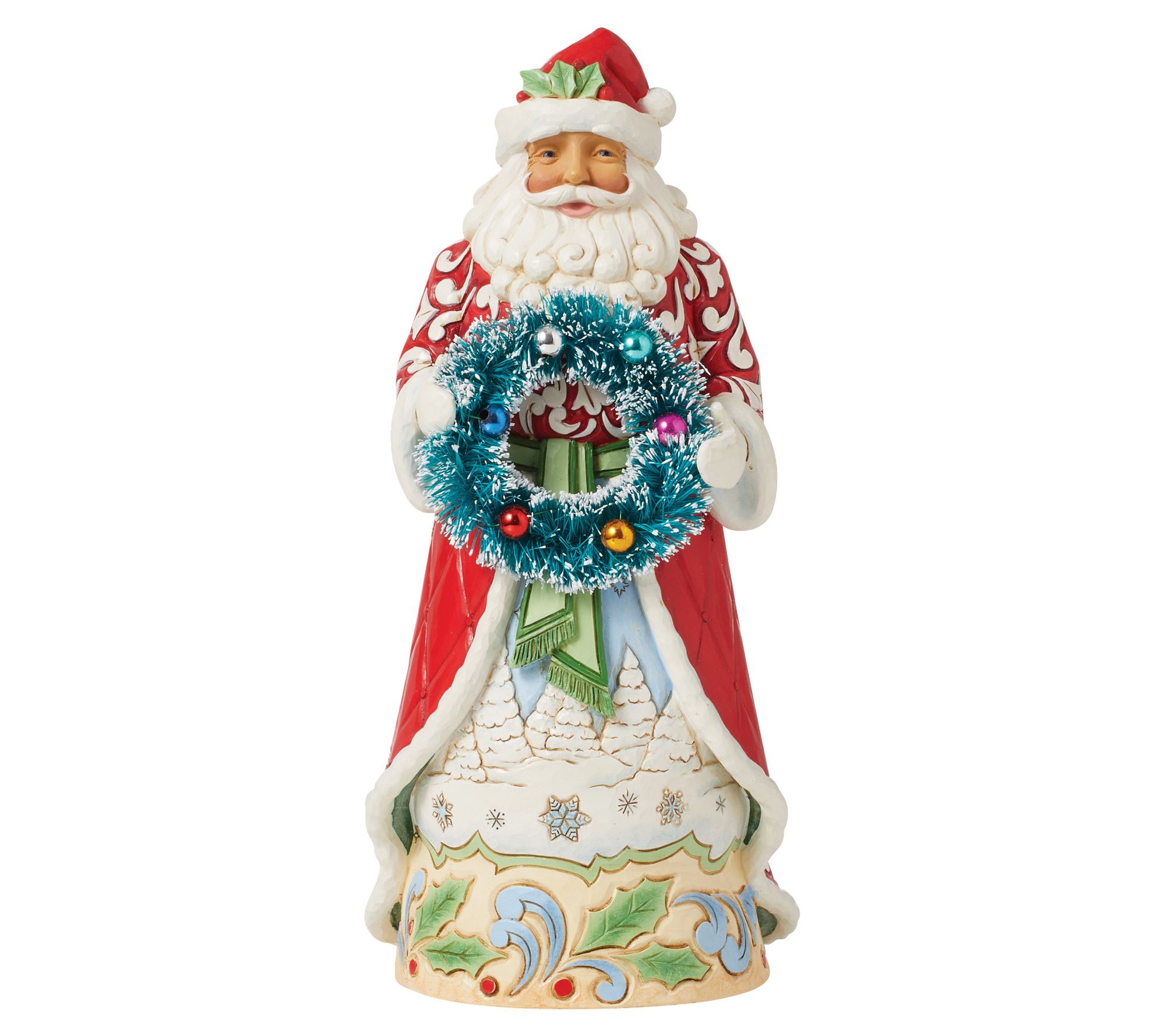 Jim Shore Santa with Sisal Wreath Fig - QVC.com