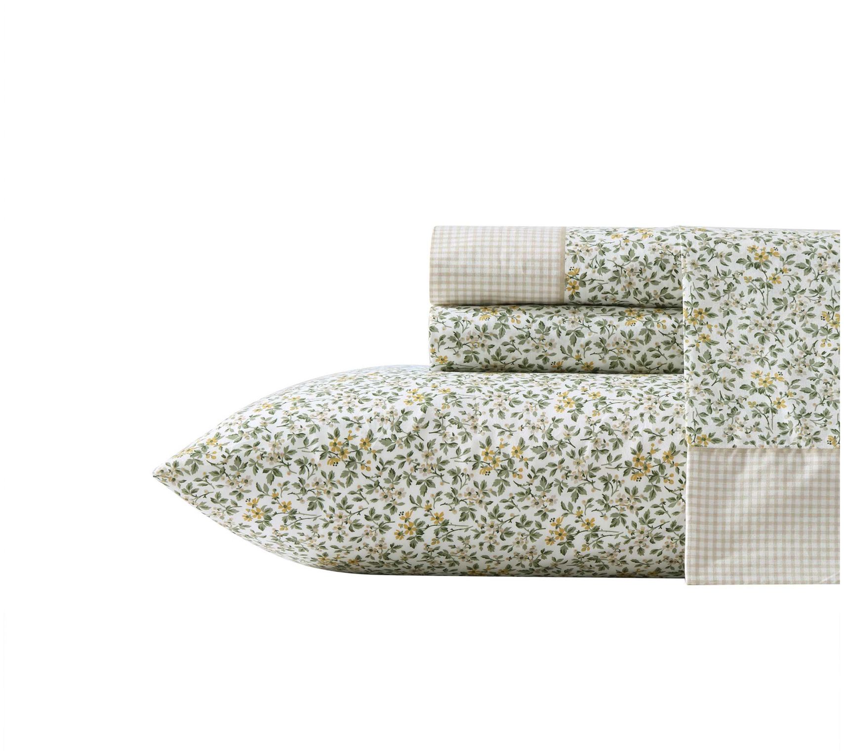 Laura Ashley Tierney Green King Sheet Set - QVC.com