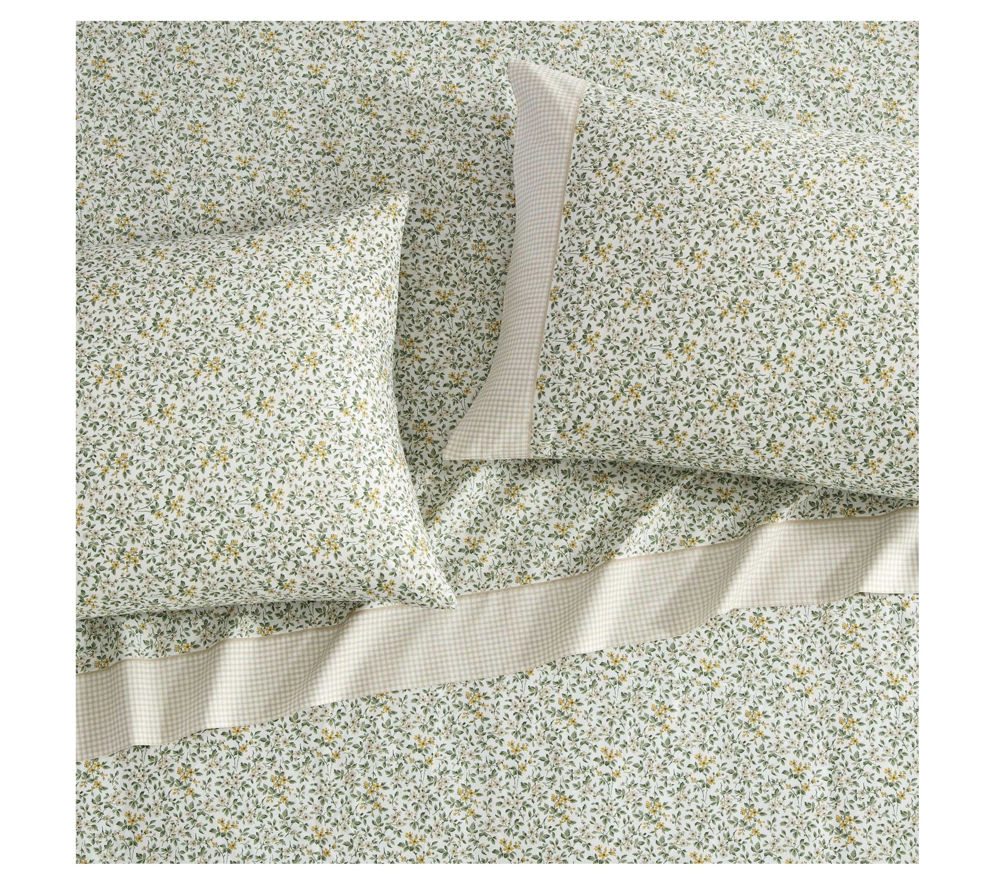 Laura Ashley Tierney Green King Sheet Set - QVC.com