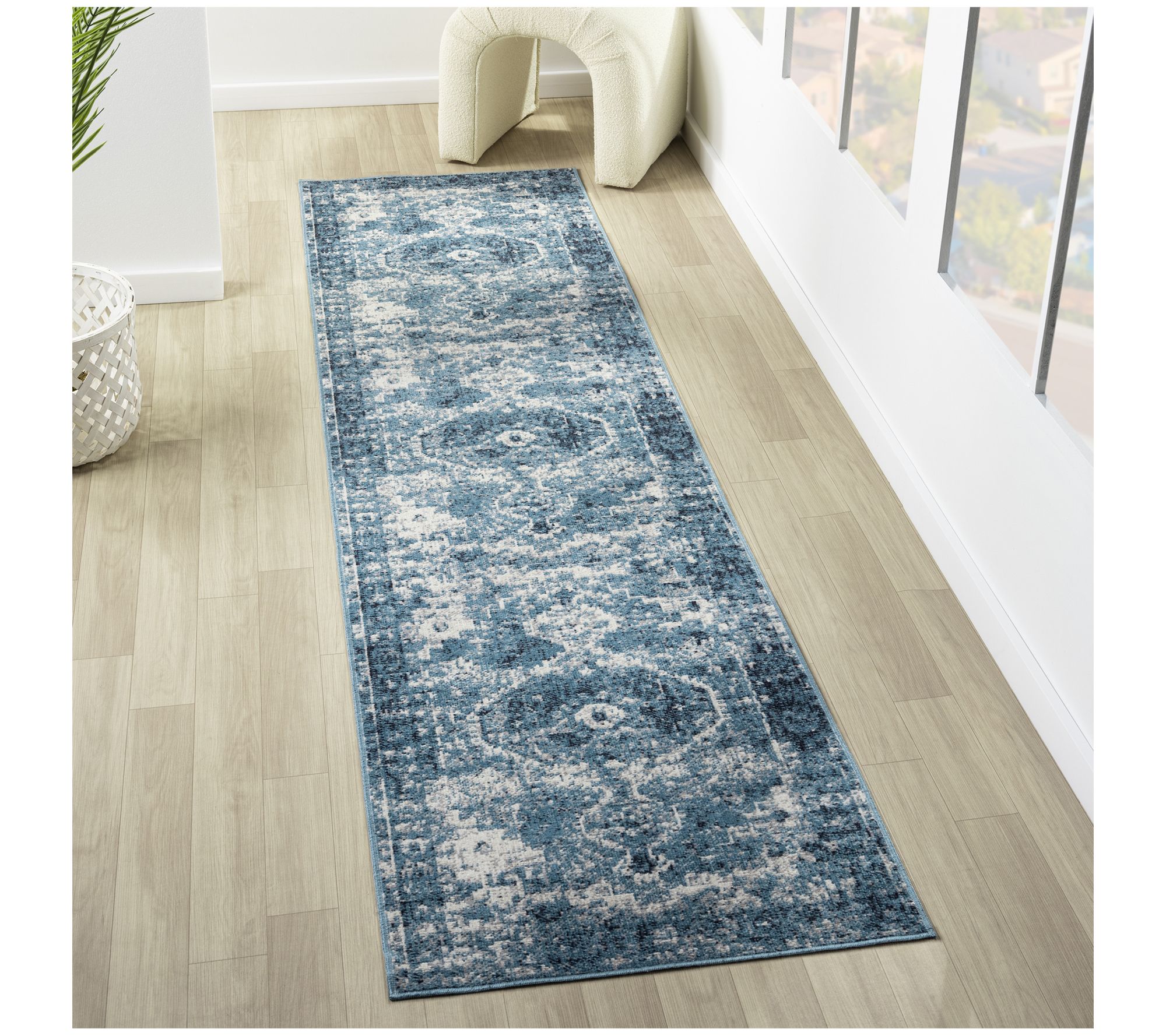 Ox Bay Medallion Performance Polyester Indoor Rug, 2' x 8' - QVC.com
