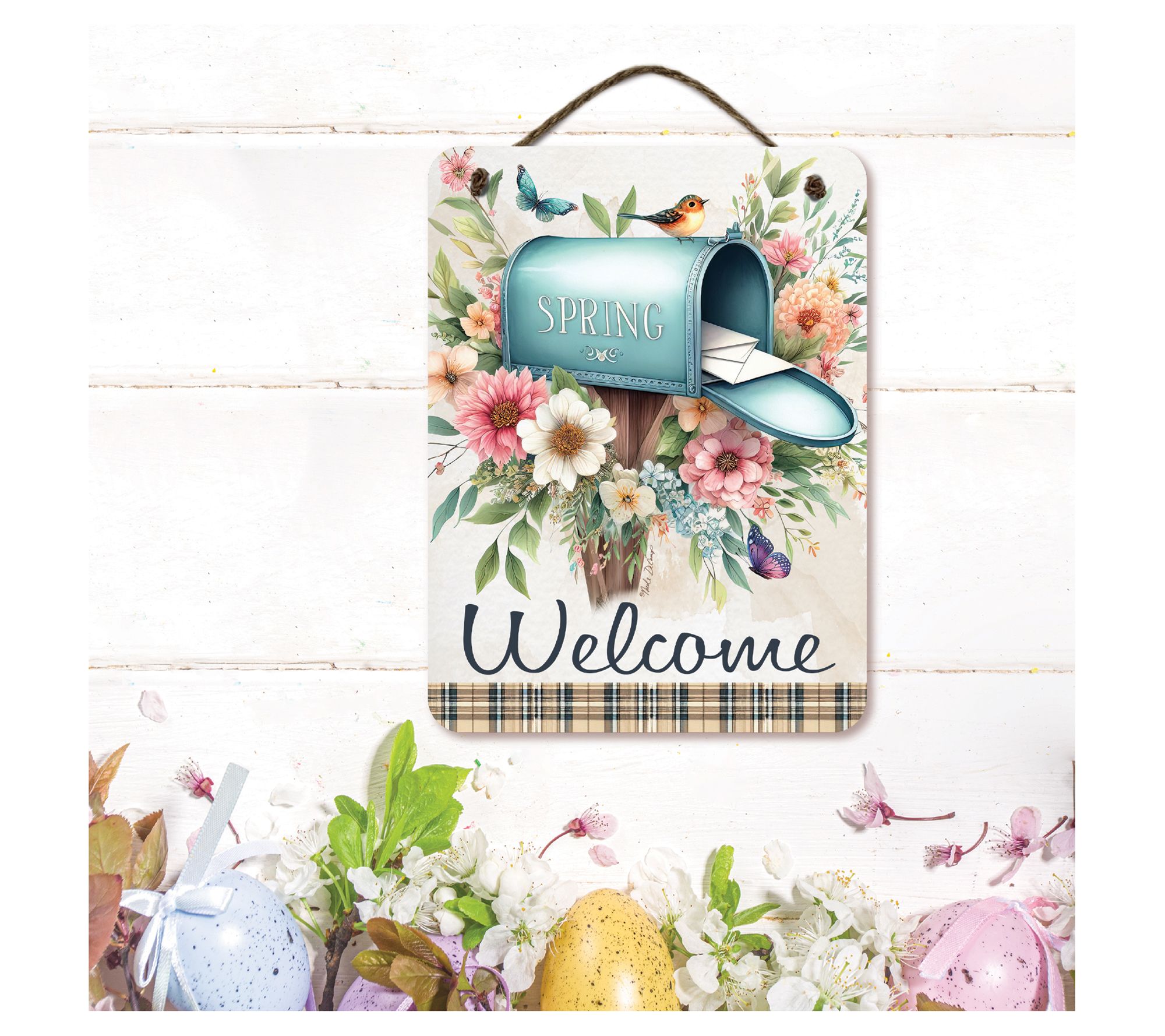 Courtside Market Mailbox, Welcome Spring 12x16Artboard with T - QVC.com