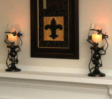 Home Reflections 15" Vine Hurricane with Flameless Candle w/ Timer ...