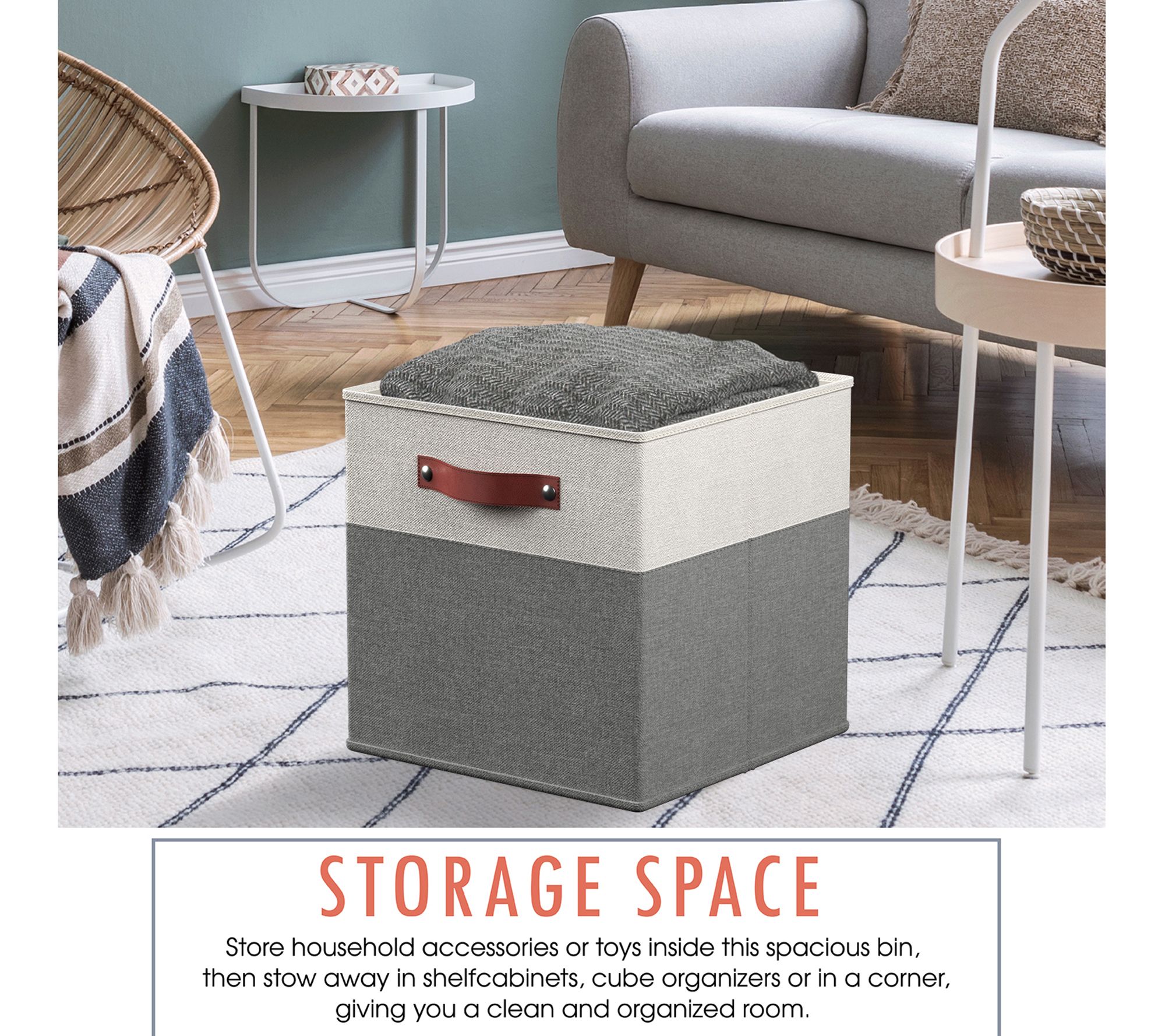 Ornavo Home 6 Pack Foldable Linen Storage Bin with Handles - QVC.com