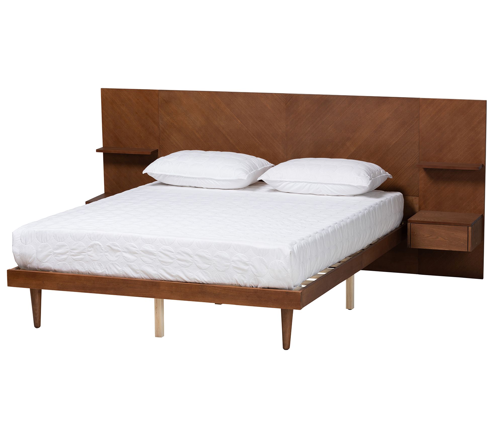 Baxton Studio Graham Ash Walnut Wood Queen Size Storage Bed QVC