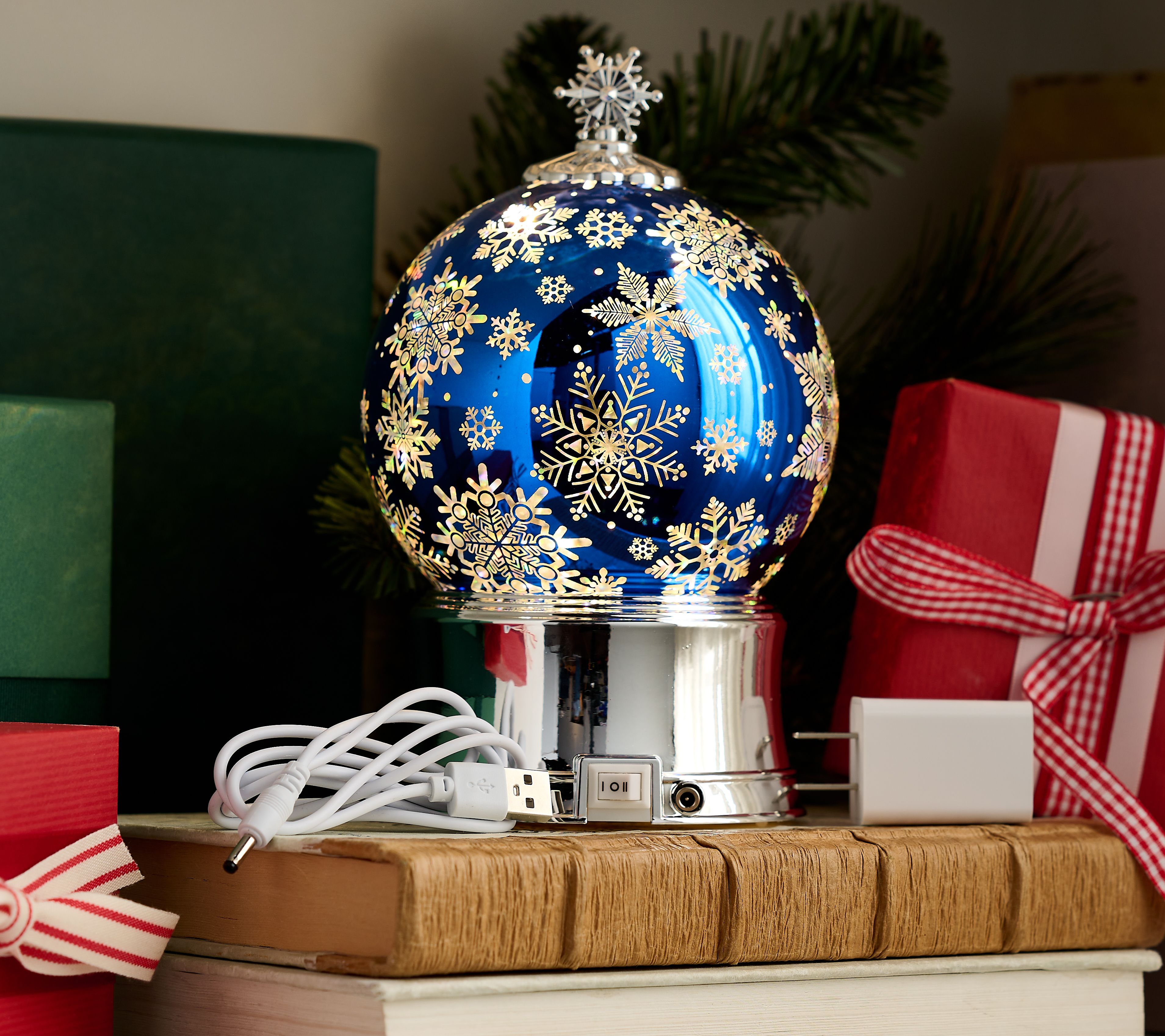 Glitter Snowflake Sphere by Valerie - QVC.com