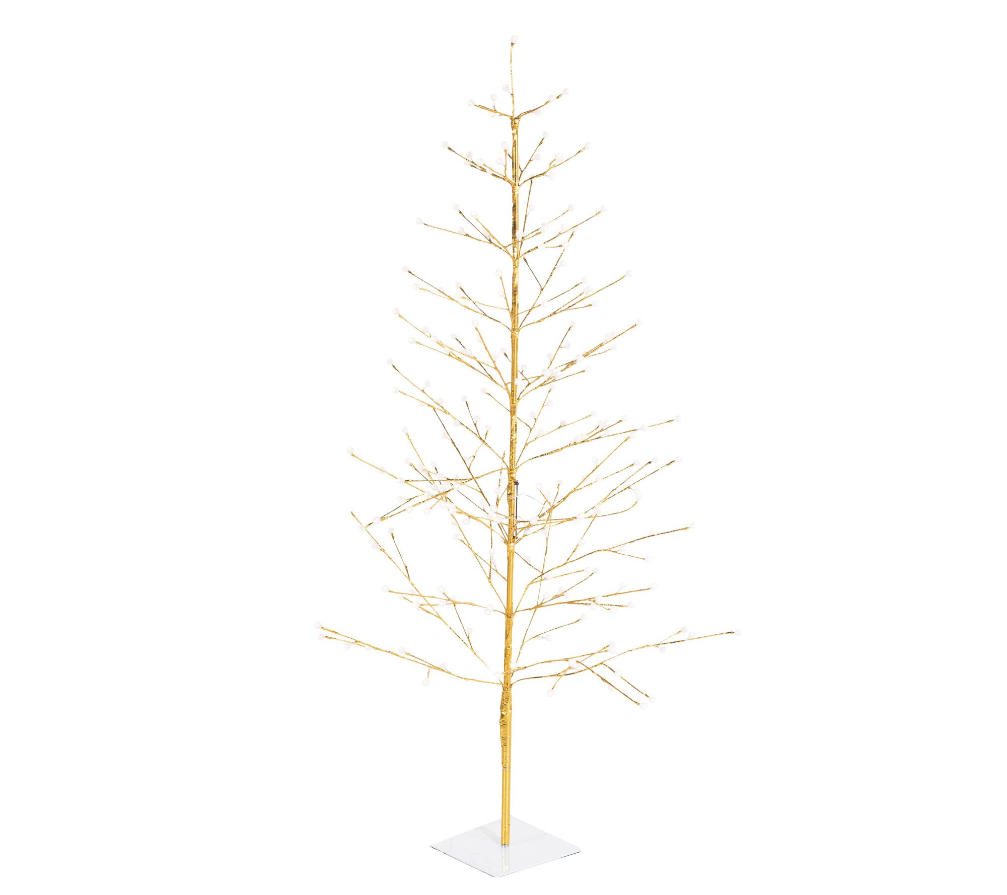 Evergreen 6' Indoor/Outdoor Gold Tree w/ 240 Warm White Lights - QVC.com