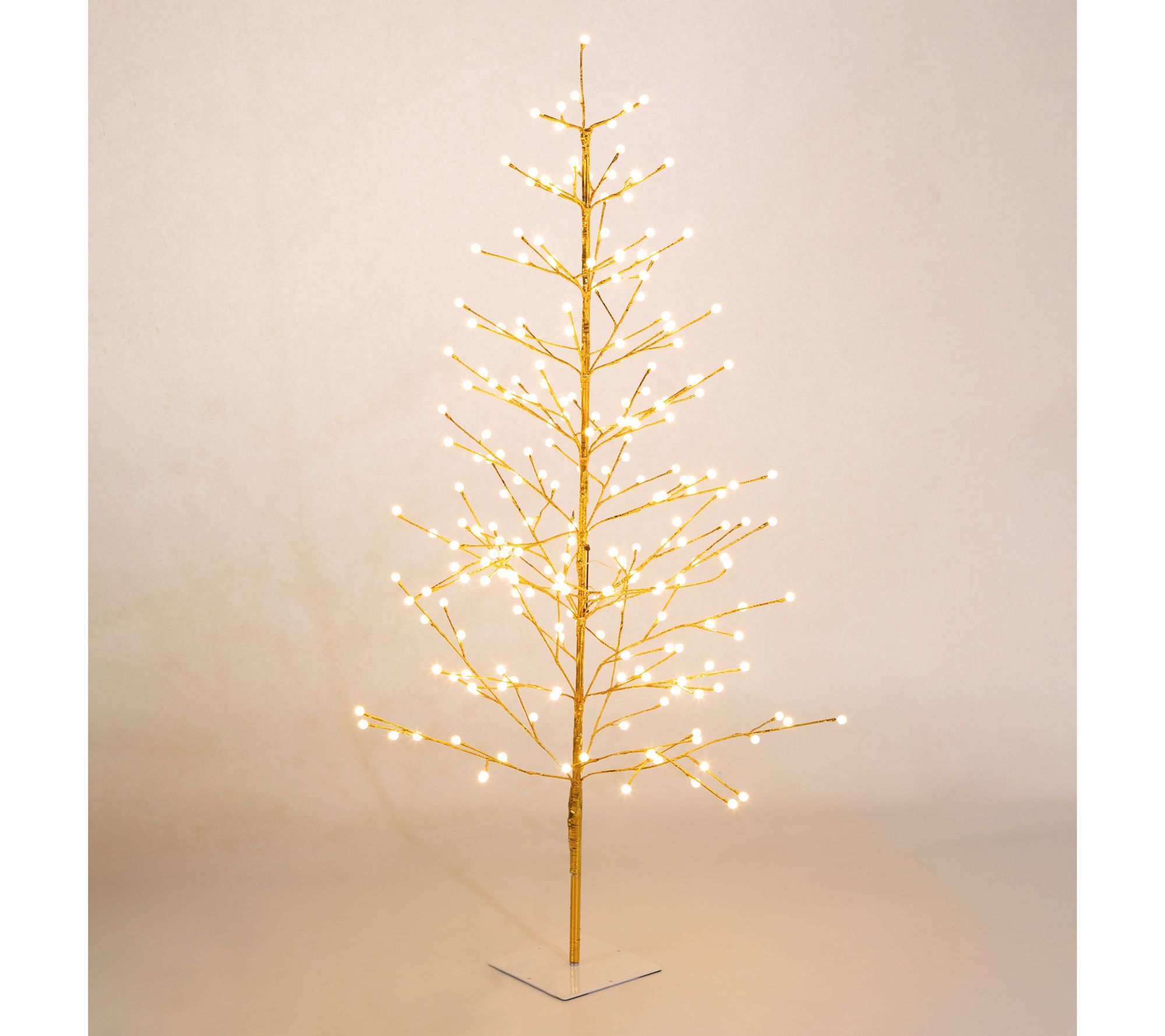 Evergreen 6' Indoor/Outdoor Gold Tree w/ 240 Warm White Lights - QVC.com