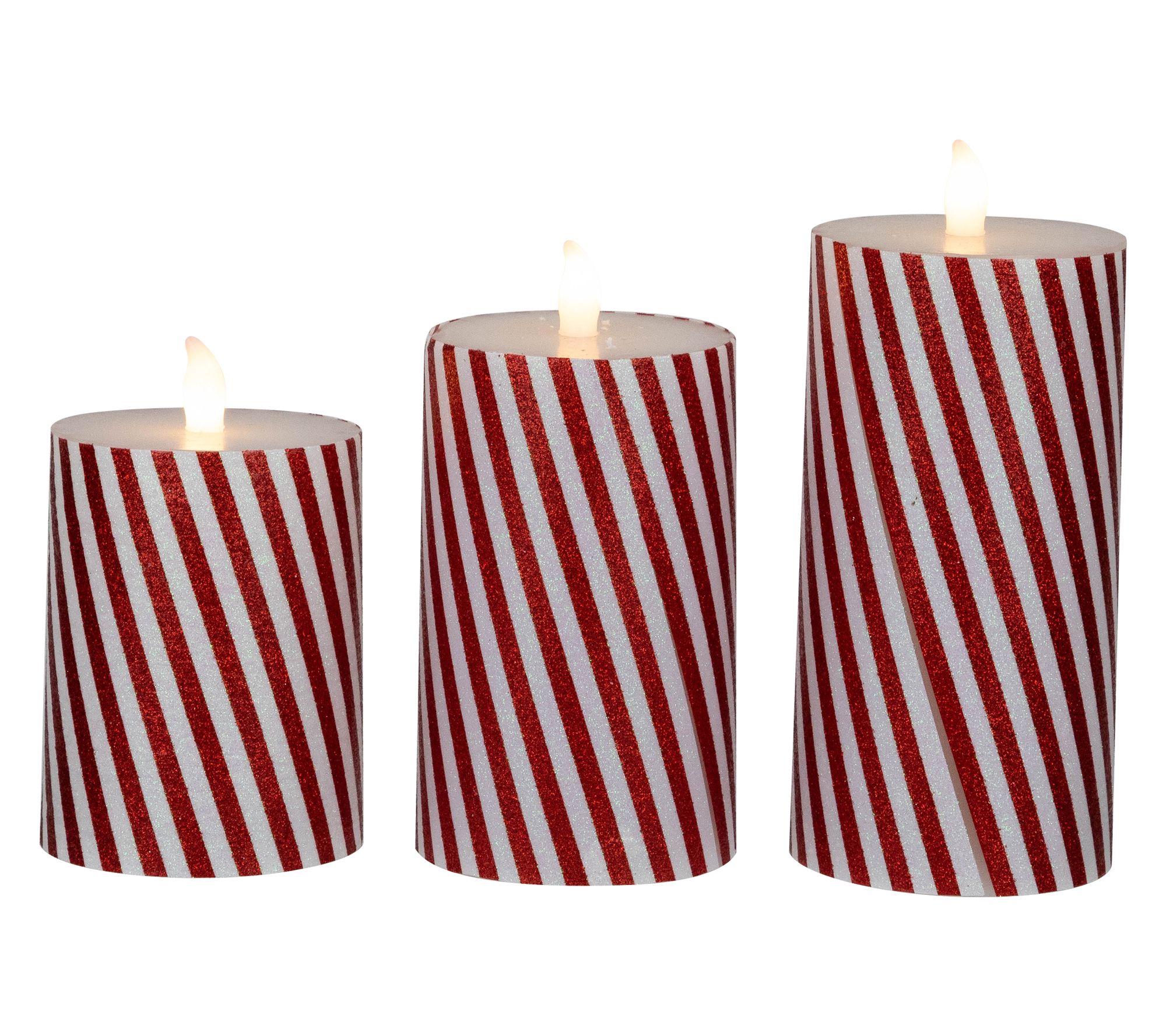 Northlight 6" LED Flameless Christmas Pillar Candles 3-Piece - QVC.com