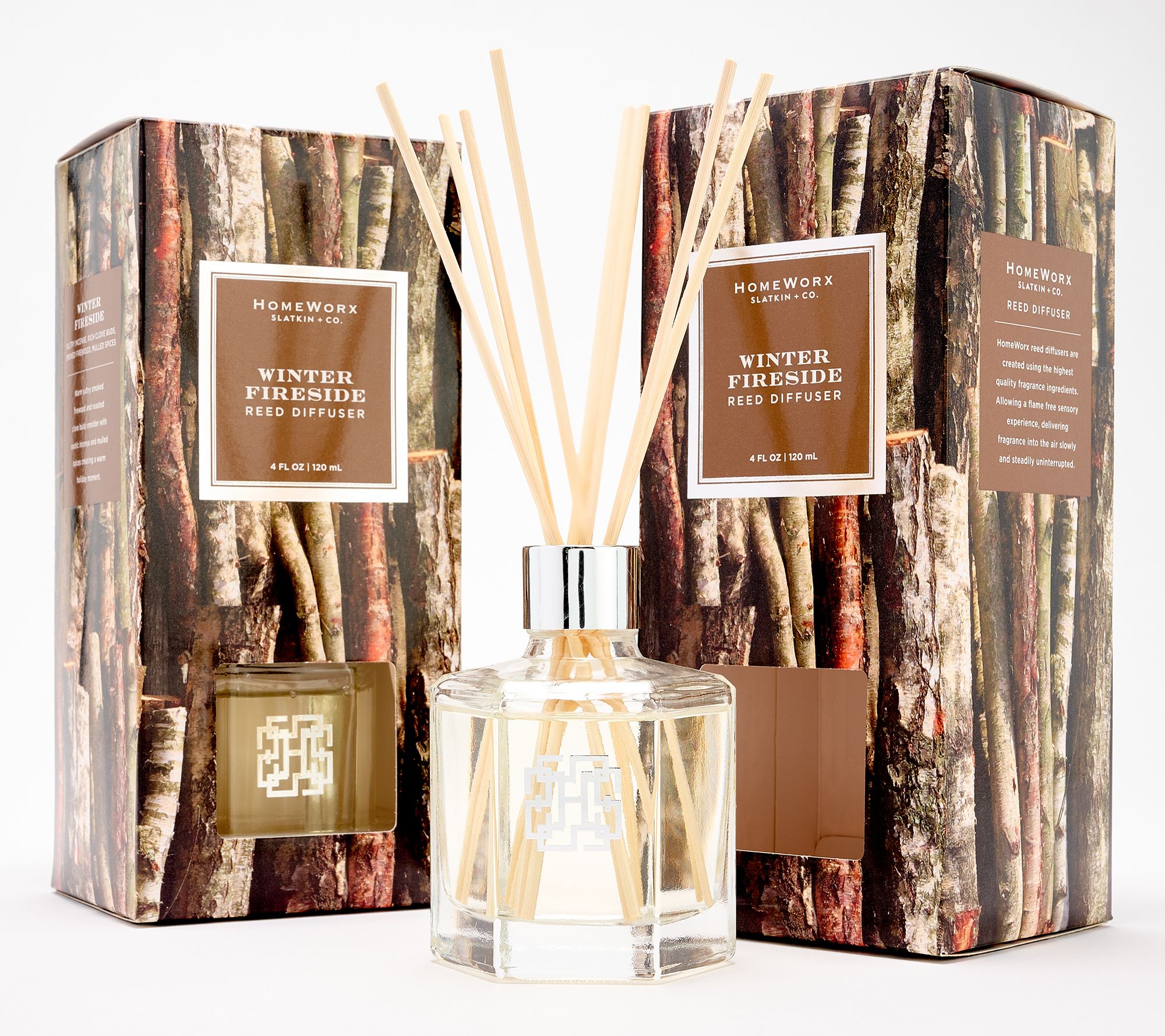 "As Is" HomeWorx by Slatkin + Co. S/2 Winter Fire Reed Diffusers - QVC.com