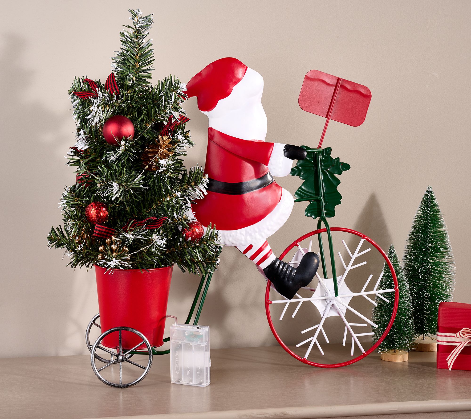 "As Is" Holiday Figure on Tricycle w Lit Tree by Valerie - QVC.com