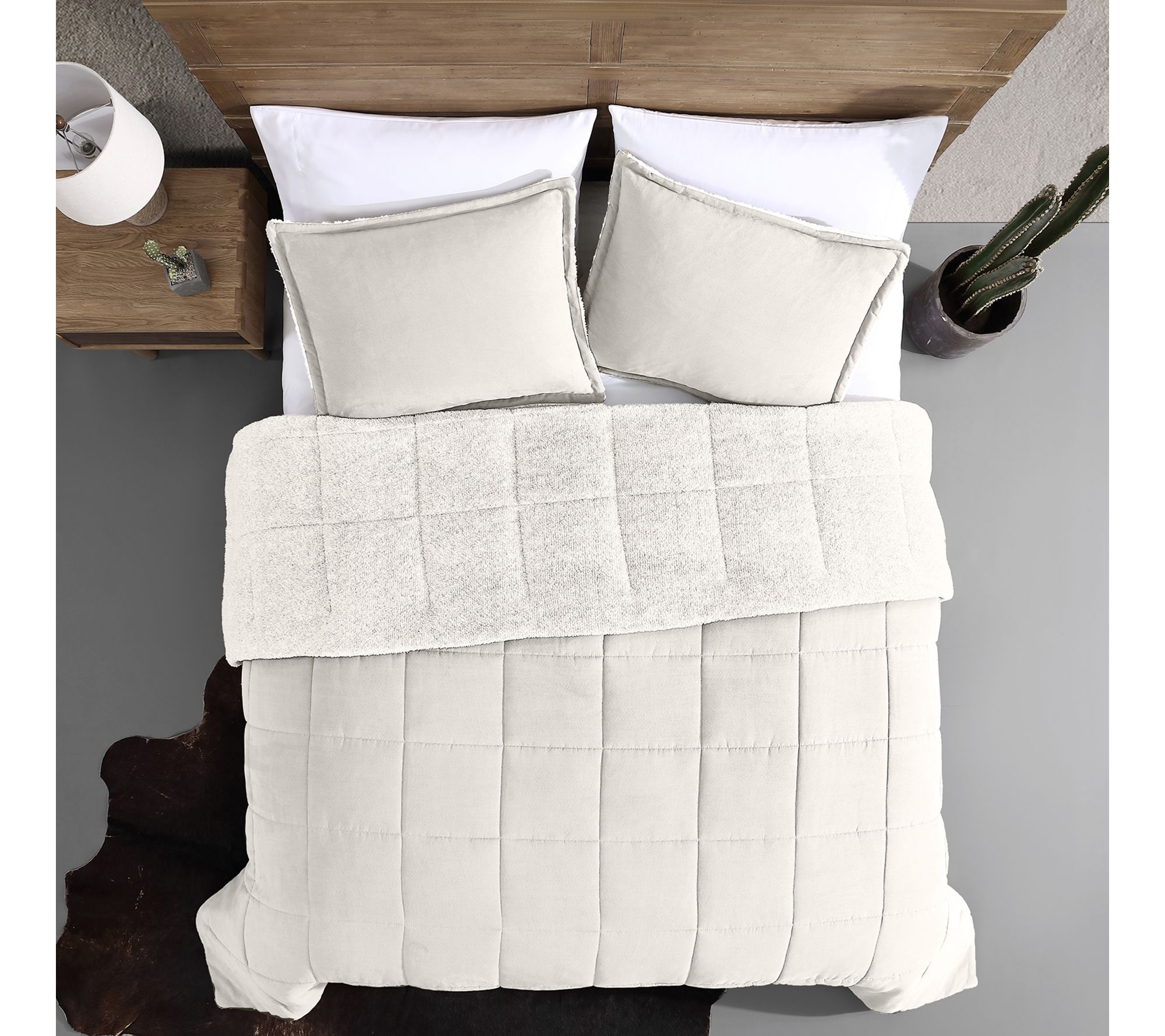 Wrangler Legendary Ivory Suede-Textured King Comforter Set - QVC.com