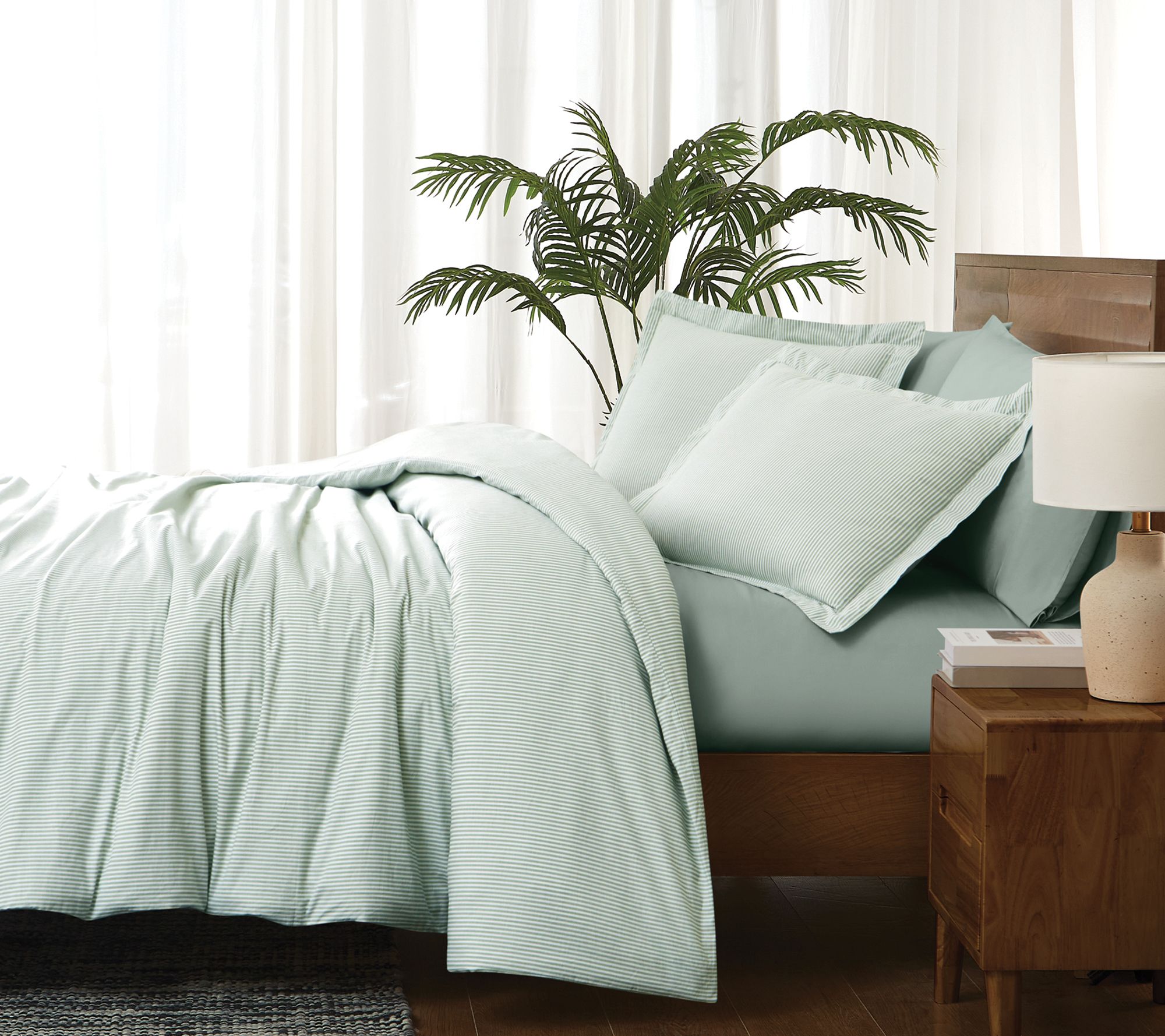 Brooklyn Loom Pinstripe Full/Queen Comforter Set - QVC.com