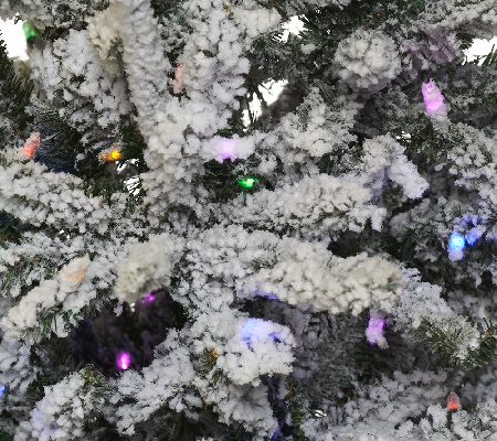 Santa's Best 9' Snow Flurry Tree with 7 Function LED Lights - QVC.com