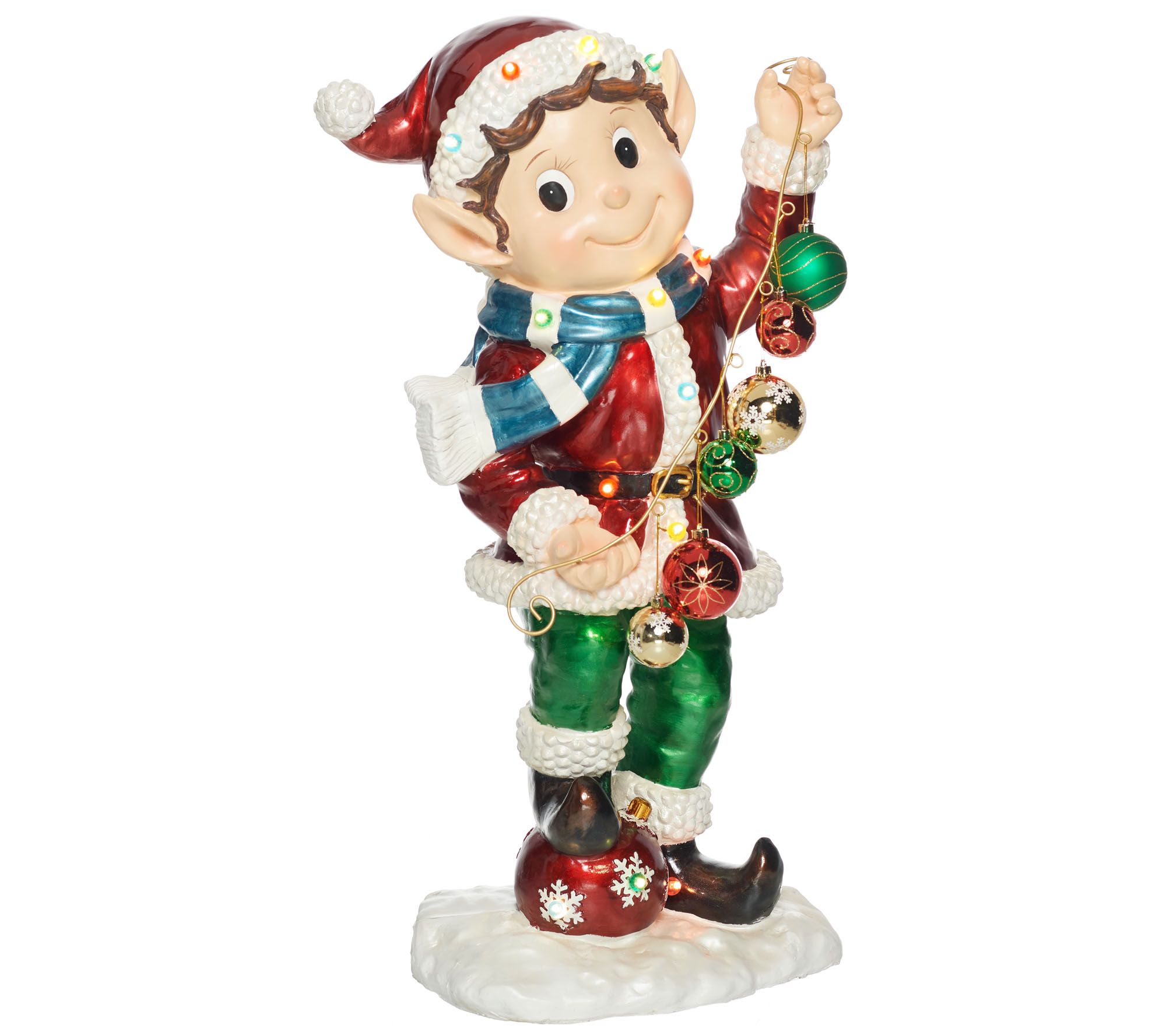 Kringle Express Indoor/Outdoor 36" Illuminated Holiday Elf with Timer ...