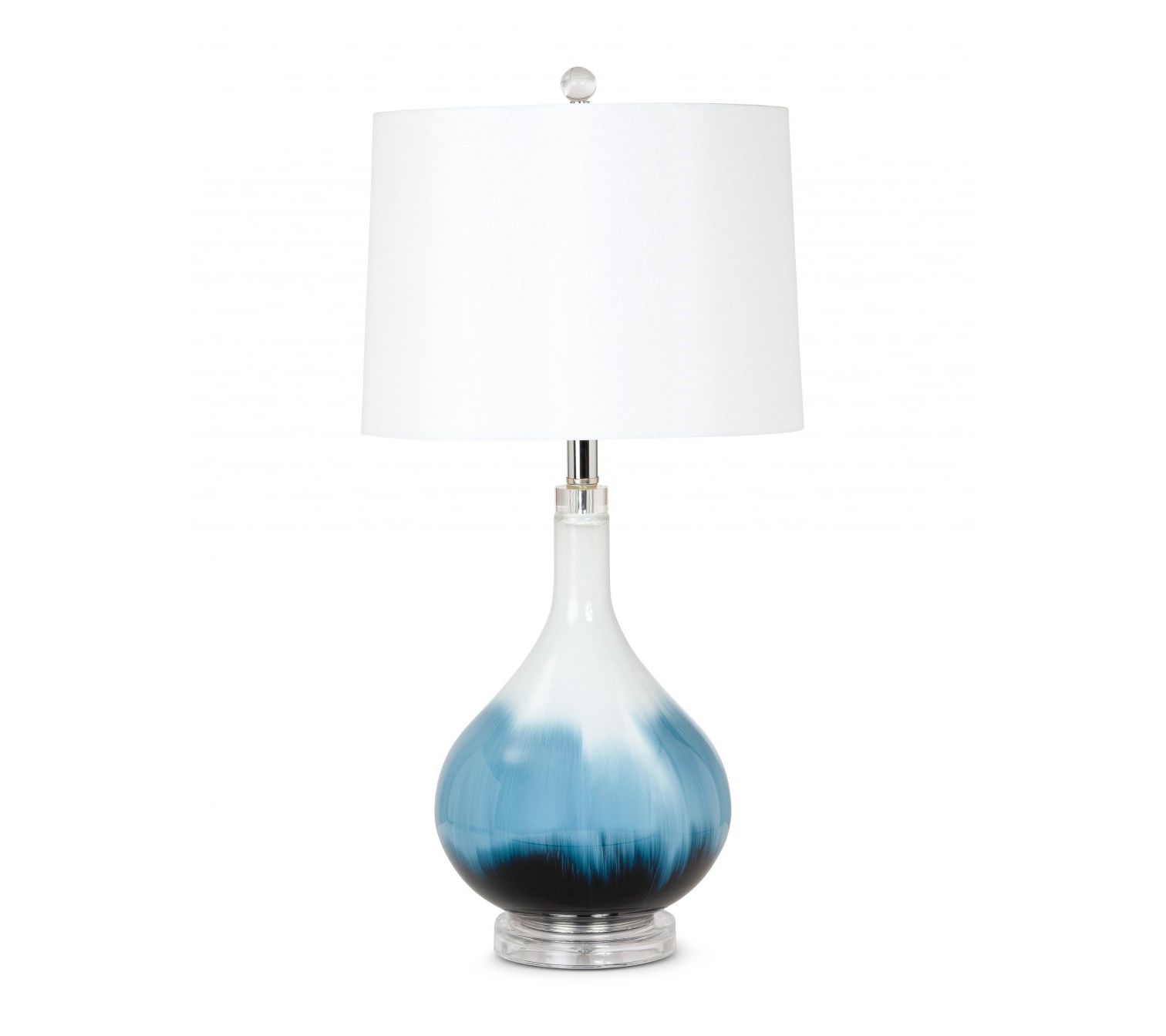 Set of 2 Ombre Blue and White Glass Table Lamps - QVC.com