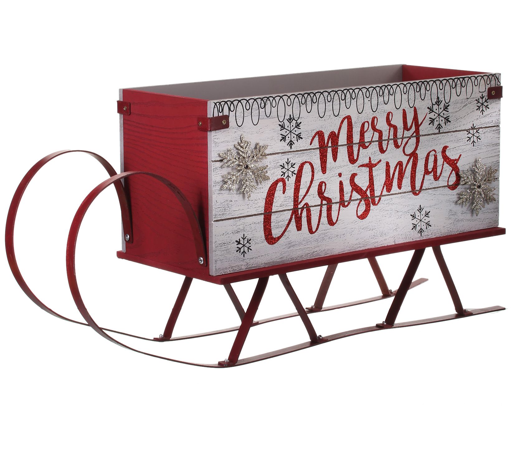 Merry Christmas 26" Sleigh by Valerie - QVC.com