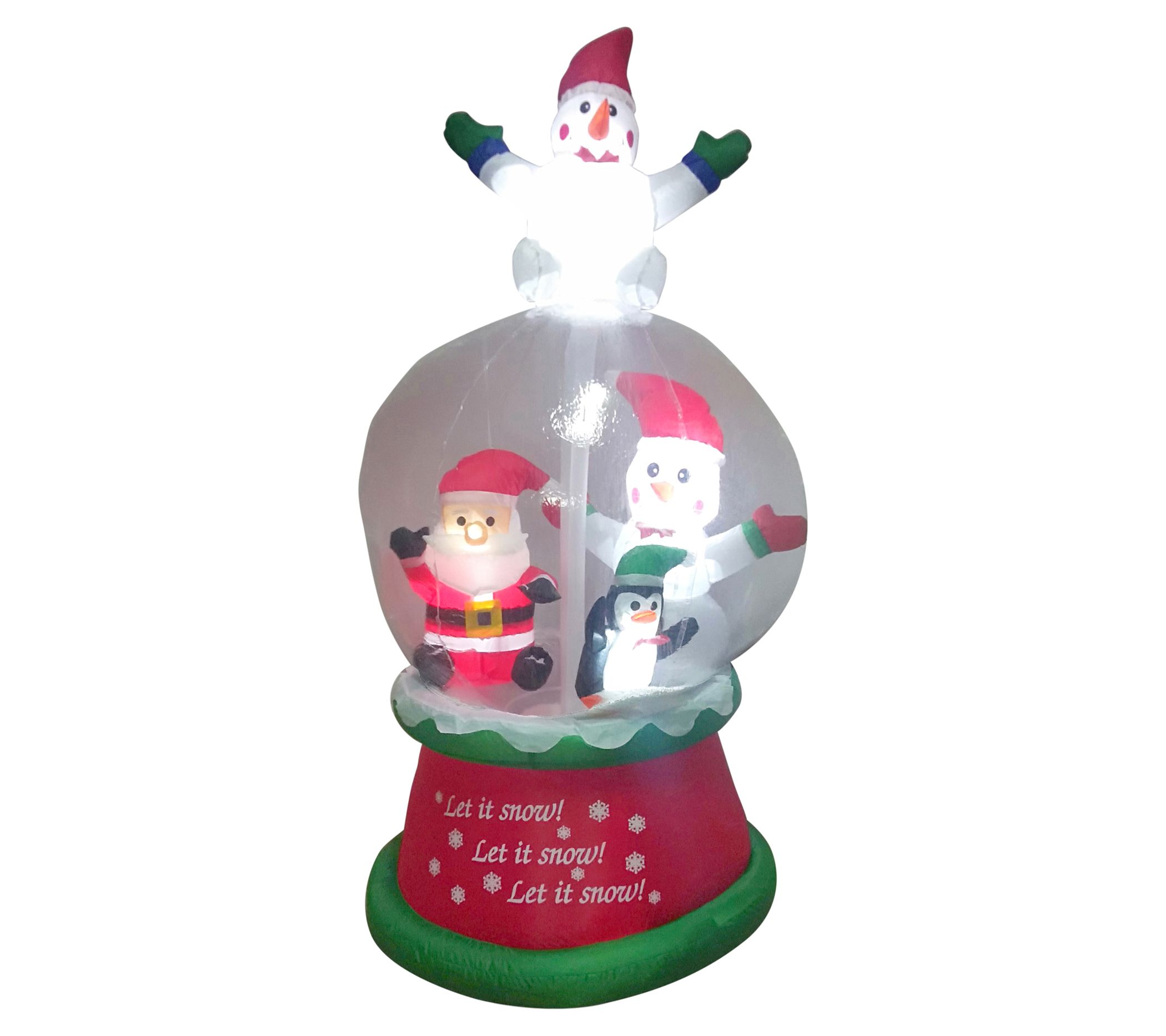 Northlight 6.75' Lit Inflatable Santa & Friends Snow Globe - QVC.com