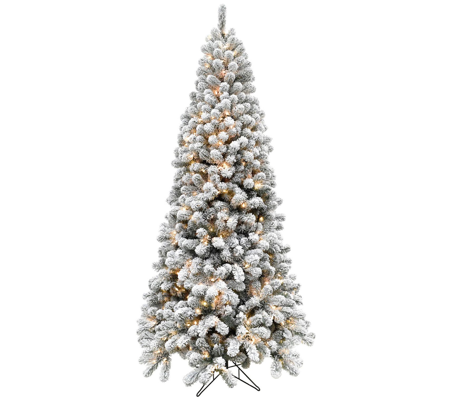 Fraser Hill Farm 6.5 Ft. Flocked Silverton Fir Christmas Tree - QVC.com