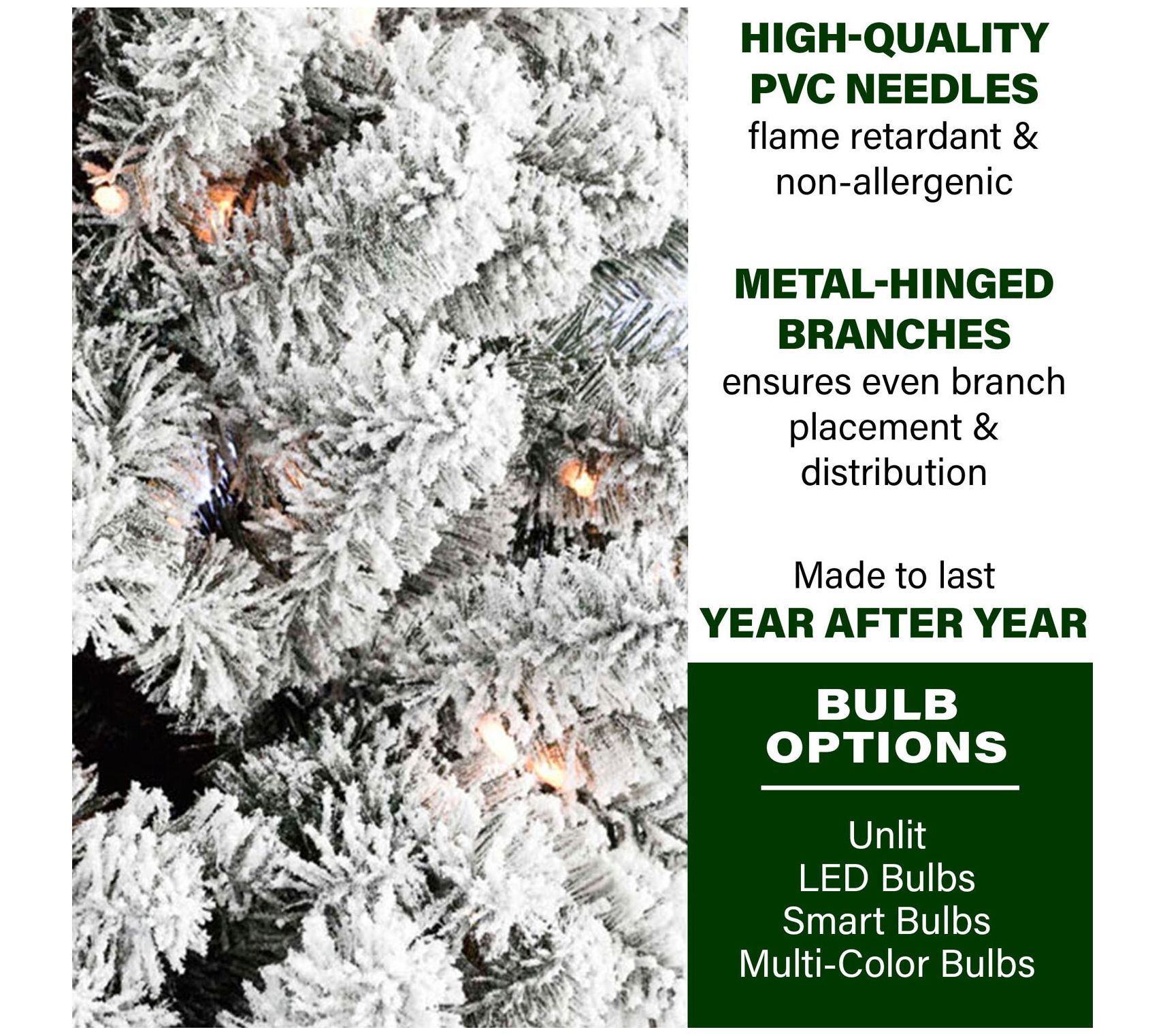 Fraser Hill Farm 6.5 Ft. Flocked Silverton Fir Christmas Tree - QVC.com