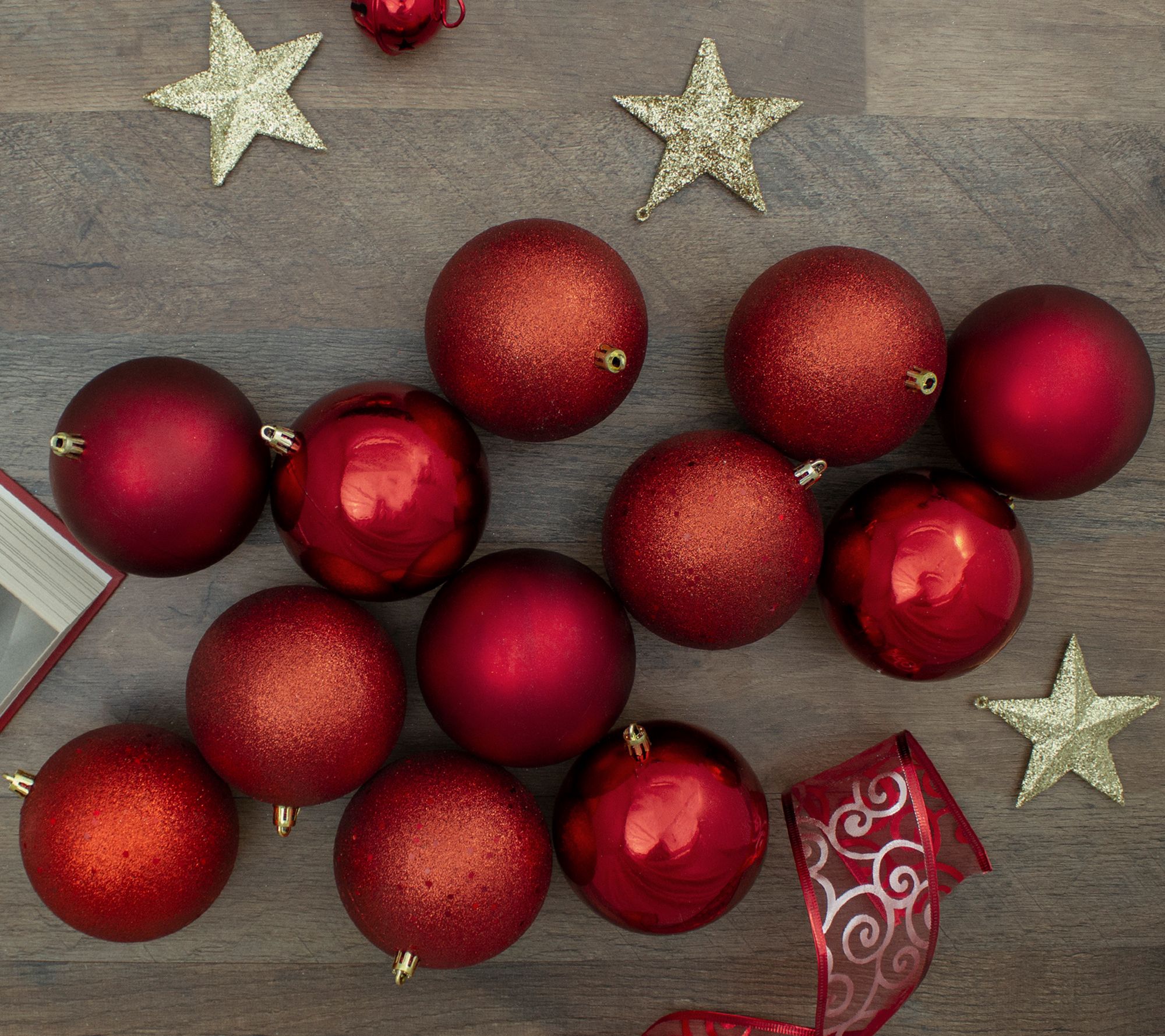 Northlight 12ct 4" Red Christmas Ball Ornaments - QVC.com