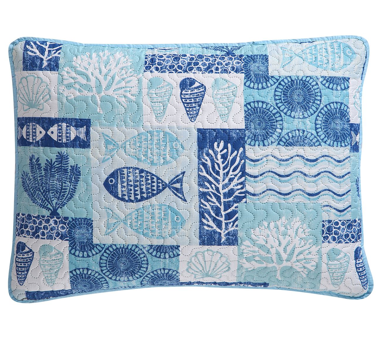 VCNY Home Patchwork Sea Life Reversible Quilt St- Full/ Queen - QVC.com