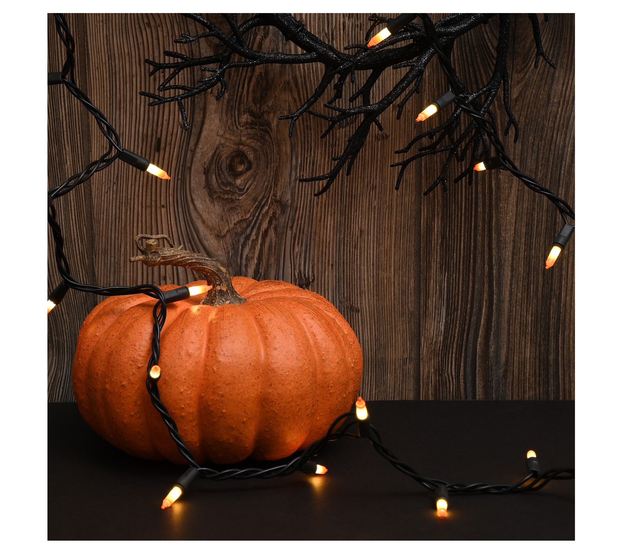 LumaBase Electric Candy Corn String Lights- 50Lights - QVC.com