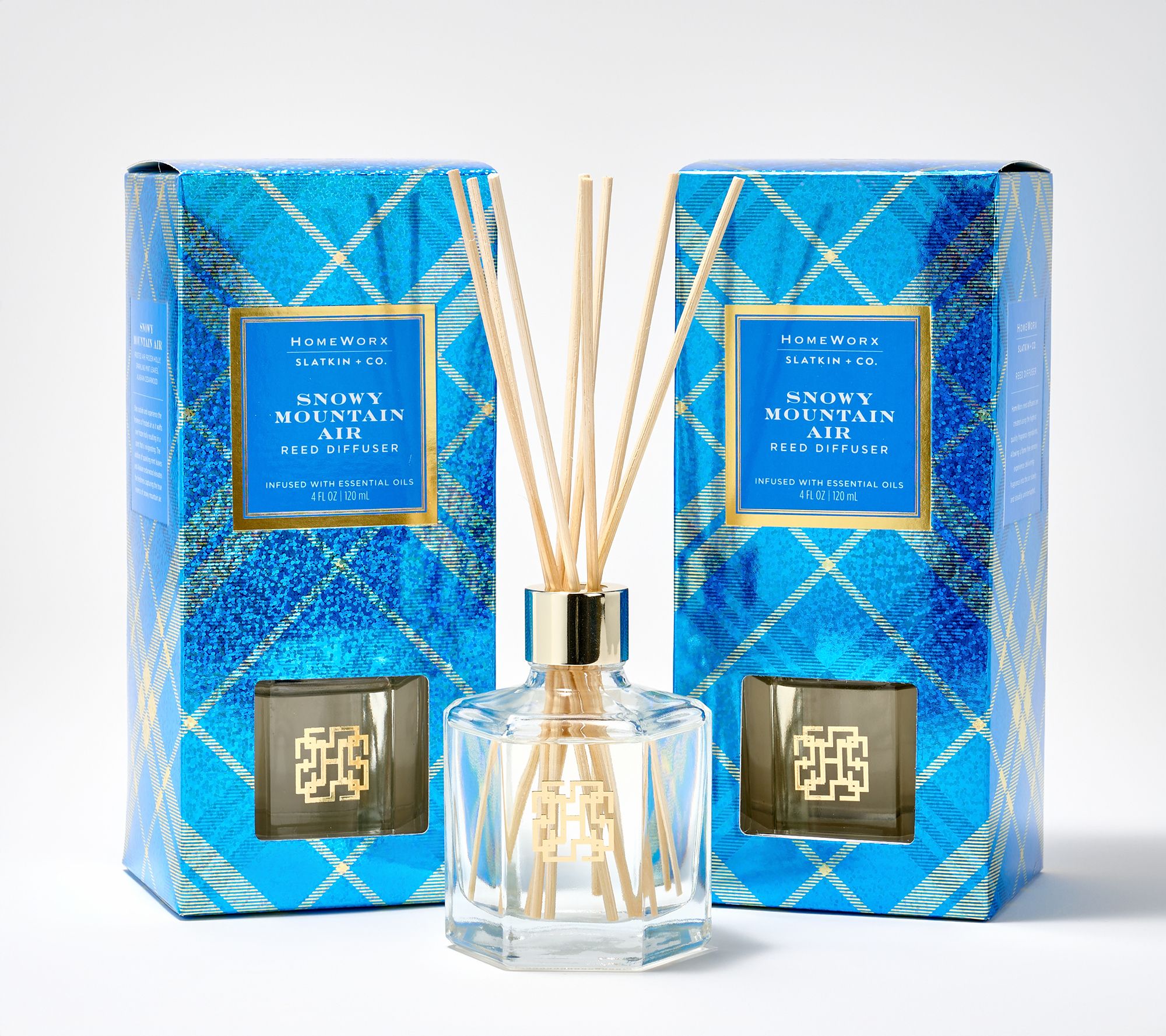 HomeWorx by Slatkin + Co. S/2 Snowy Mountain Air Reed Diffusers - QVC.com