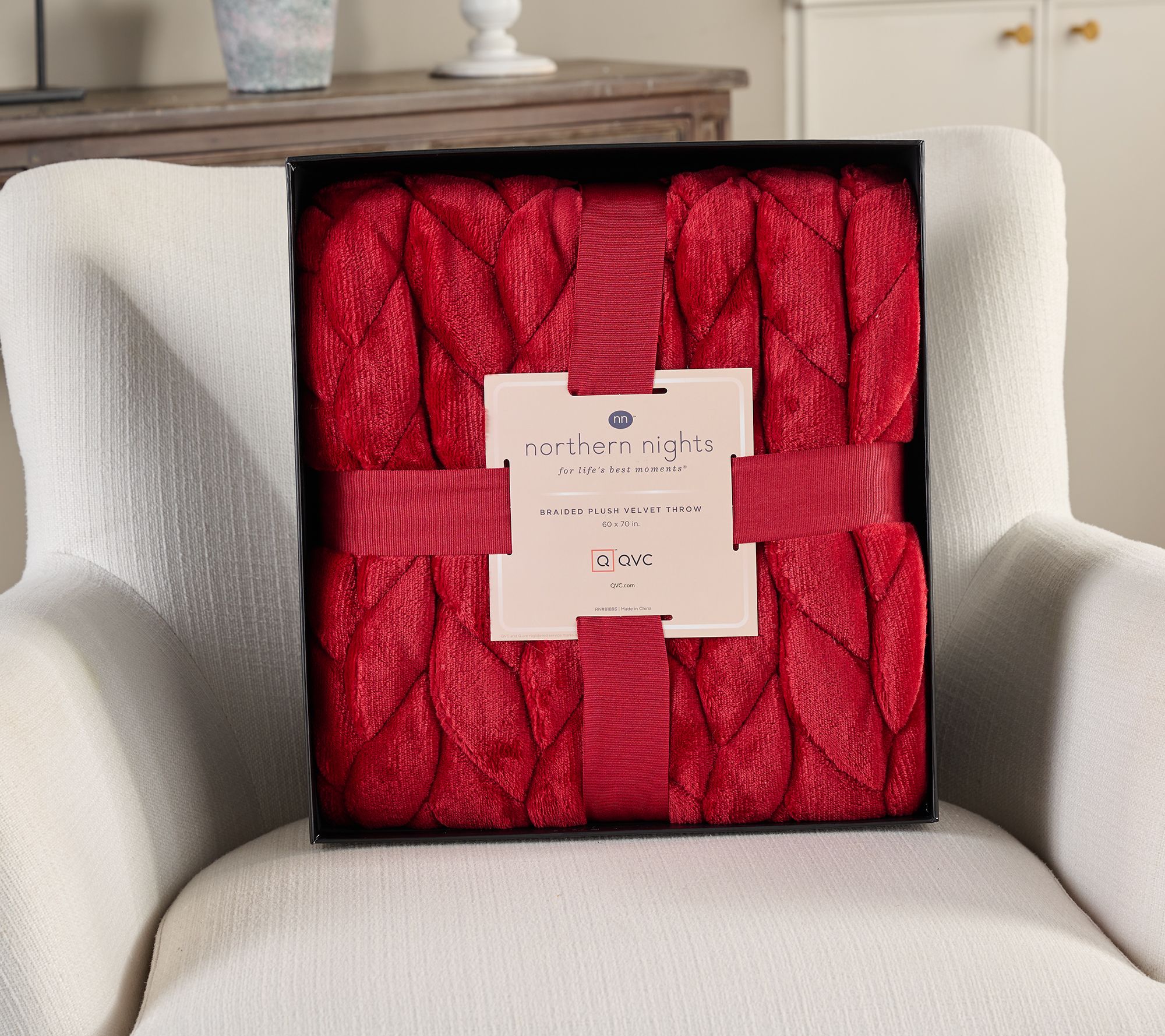 "As Is" Northern Nights Braided Plush Velvet 60x70 Throw - QVC.com