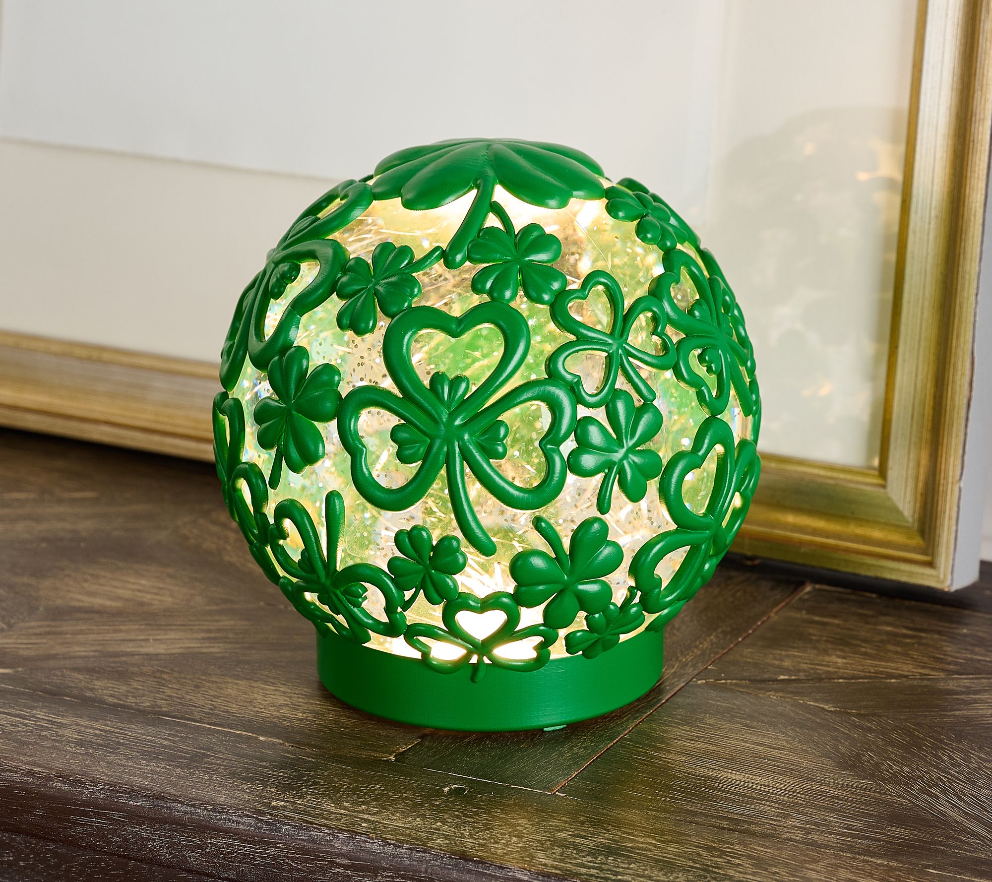 "As Is" Illuminated St. Patrick's Day Glitter Sphere by Valerie - QVC.com