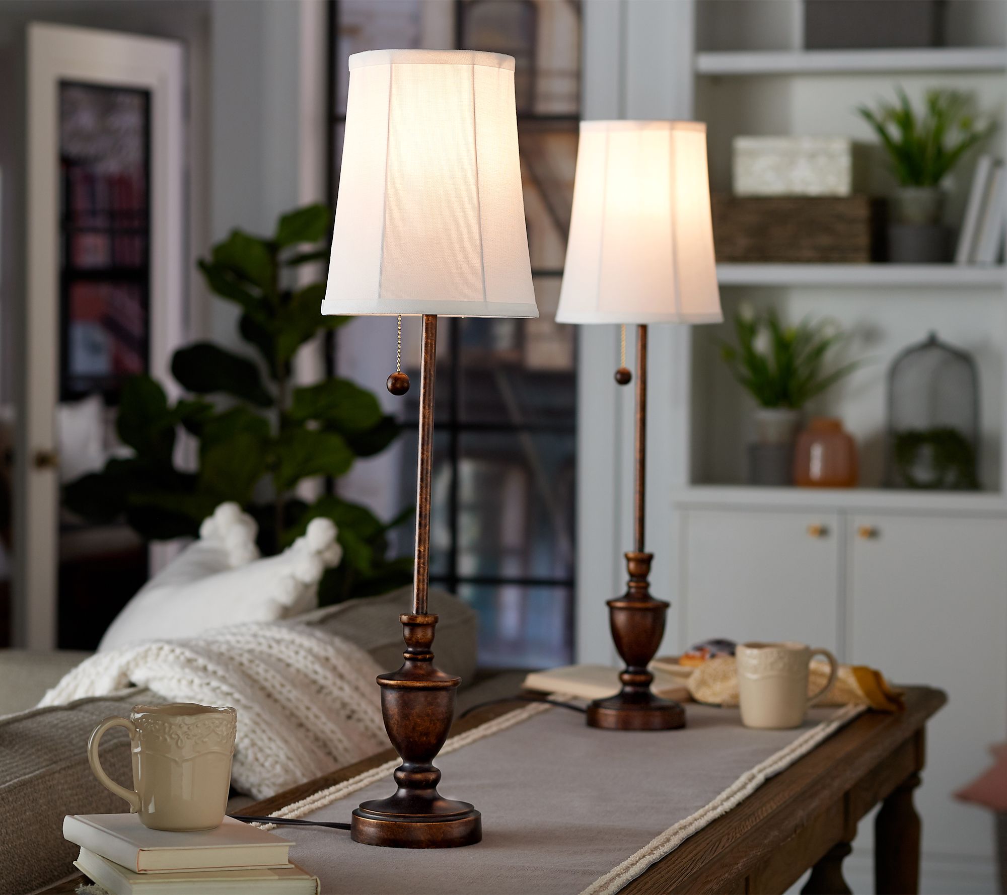 "As Is" Set of (2) 28" Urn Style Buffet Accent Lamps by Valerie - QVC.com
