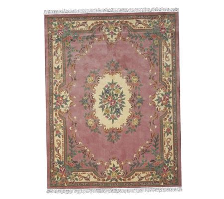 Royal Palace Handcrafted Wool Aubusson 8'x11' Rug - QVC.com