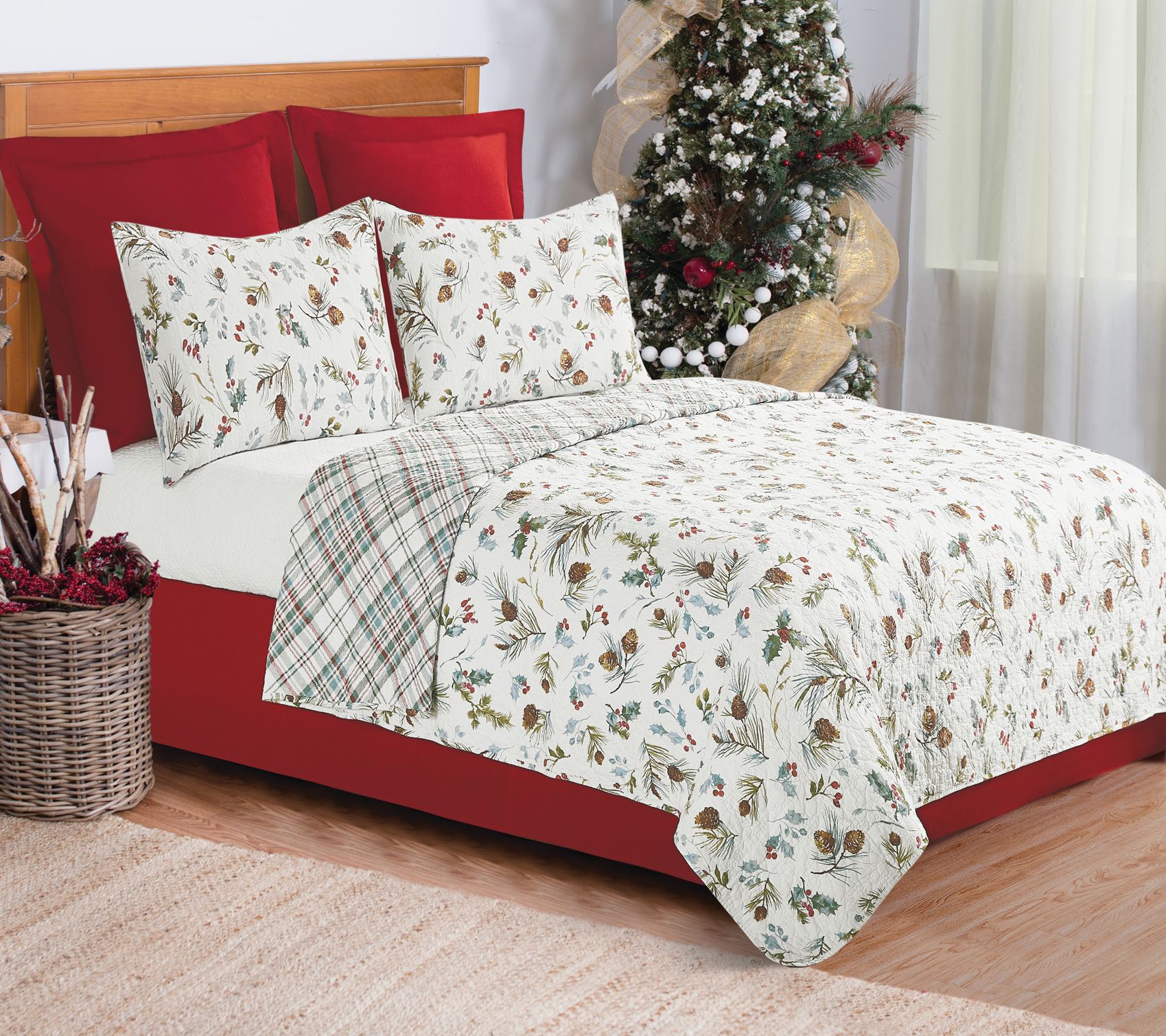 Edith 3-Piece Cotton Full/Queen Quilt Set by Valerie - QVC.com