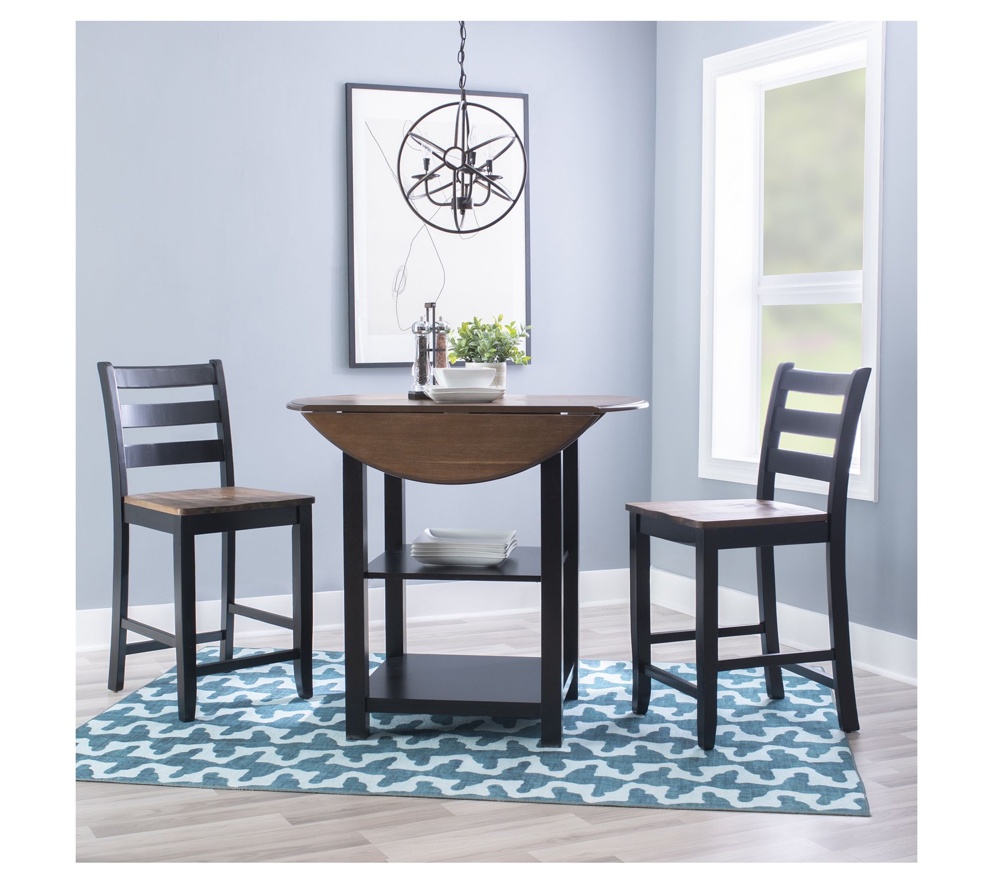 Linon Home Decor Jesson 3-Piece Acacia Wood Cou nter Dining Se - QVC.com