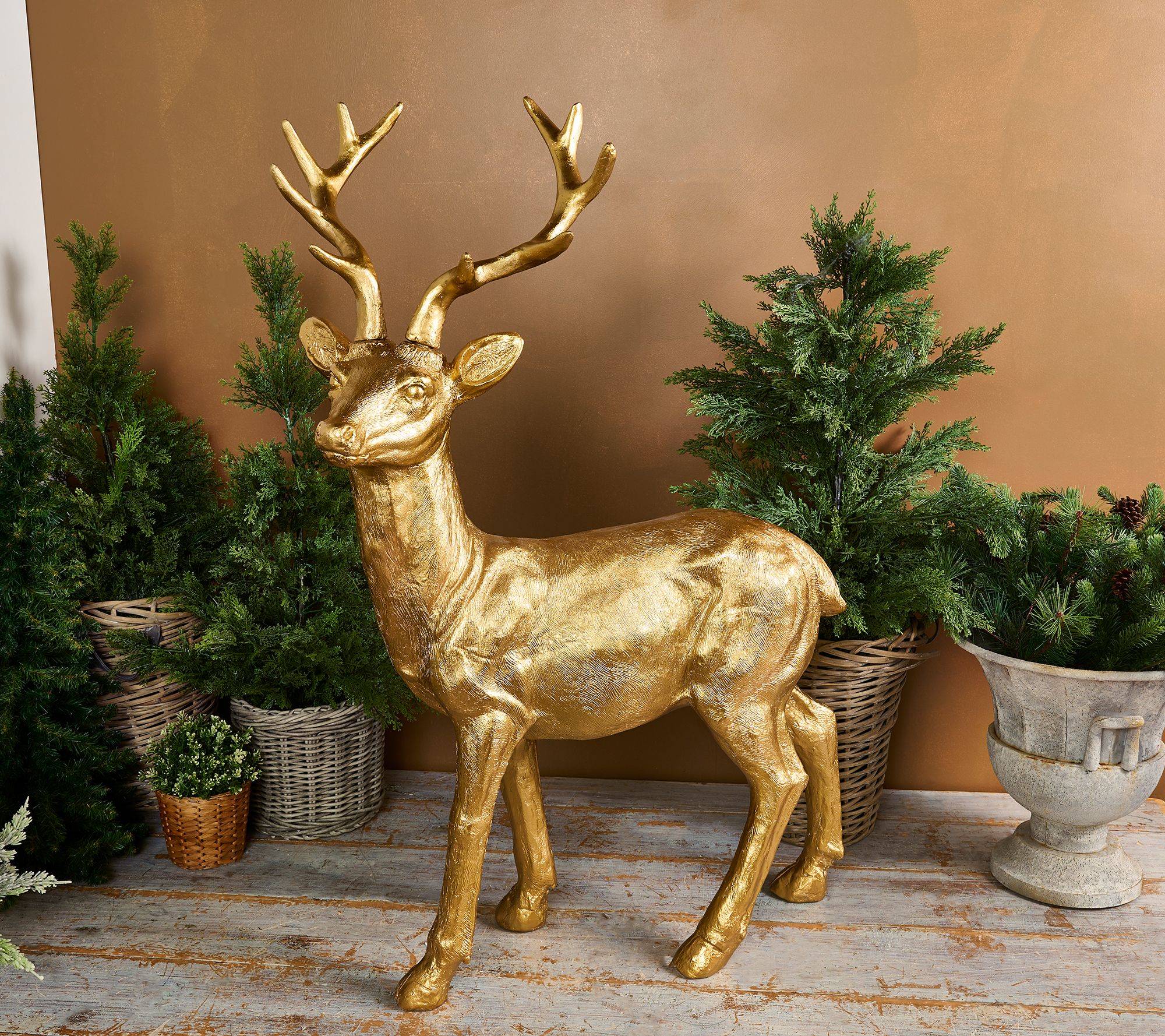 49" Oversized Indoor/Outdoor Standing Reindeer by Kim Gravel - QVC.com