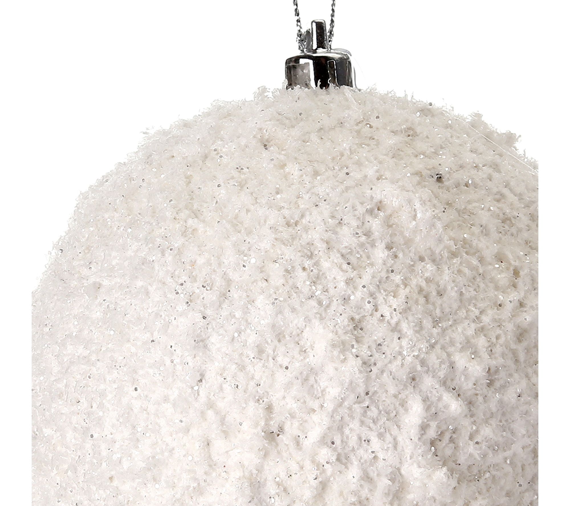 4" Frosted Texture Snowball Ornament Set of 6 By Valerie - QVC.com